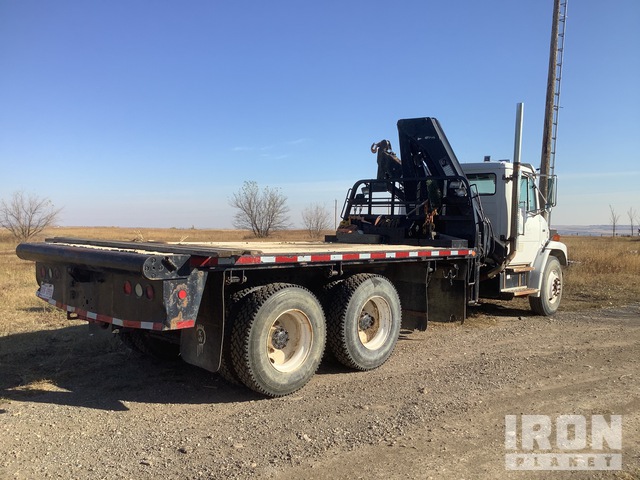 Hiab 140 Knuckle Boom on 2000 Freightliner FL80 6x4 w/Winch Flatbed ...