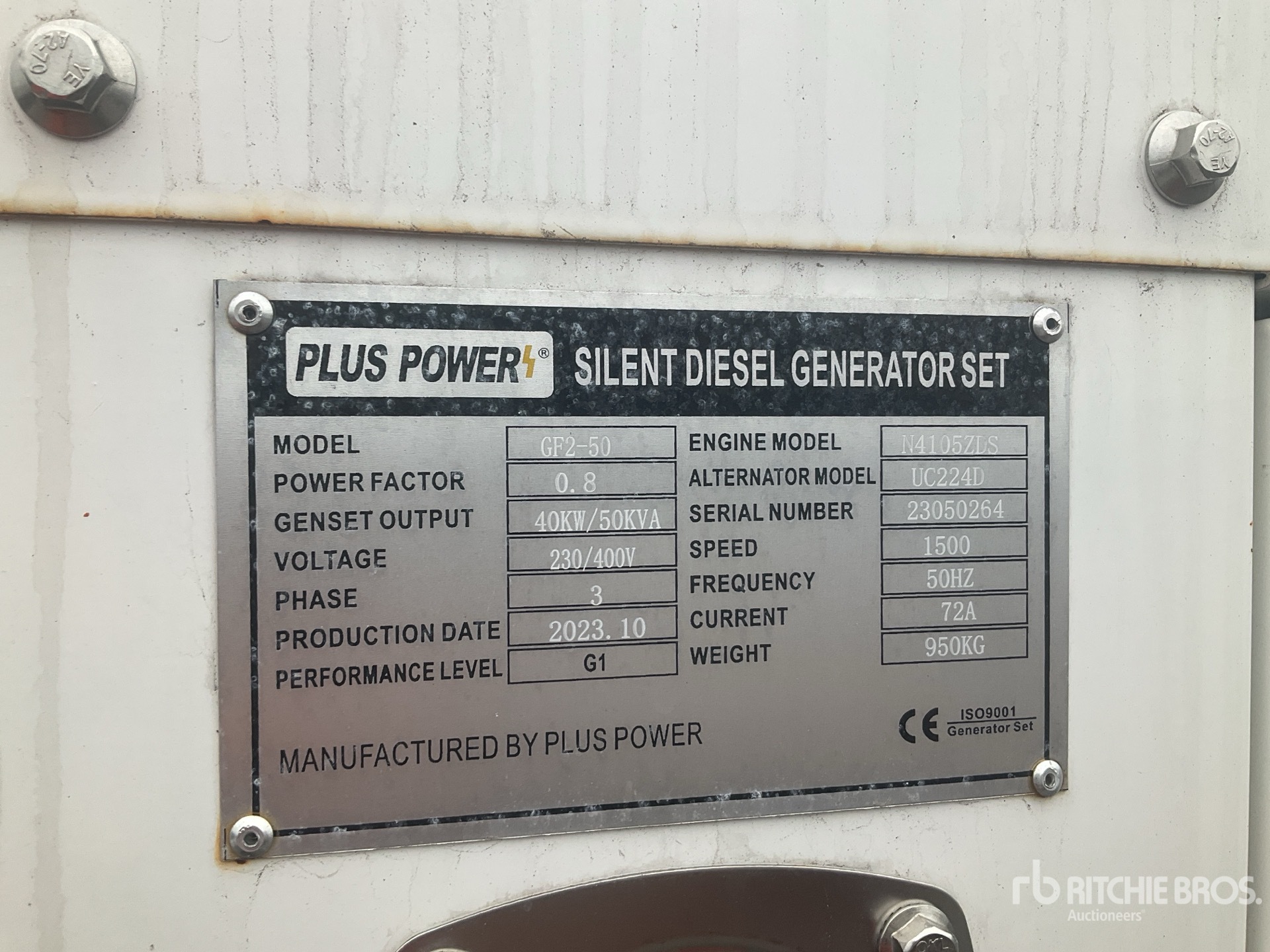 2023 Plus Power GF2-50 50 kVA Generator Set (Unused) | Ritchie Bros ...