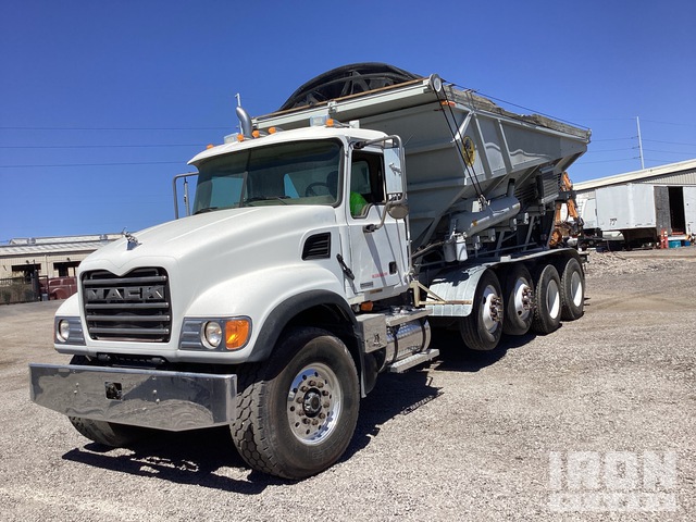 W.K. Dahms Stone Slinger on 2003 Mack CV Granite 10x4 Stone Spreader ...