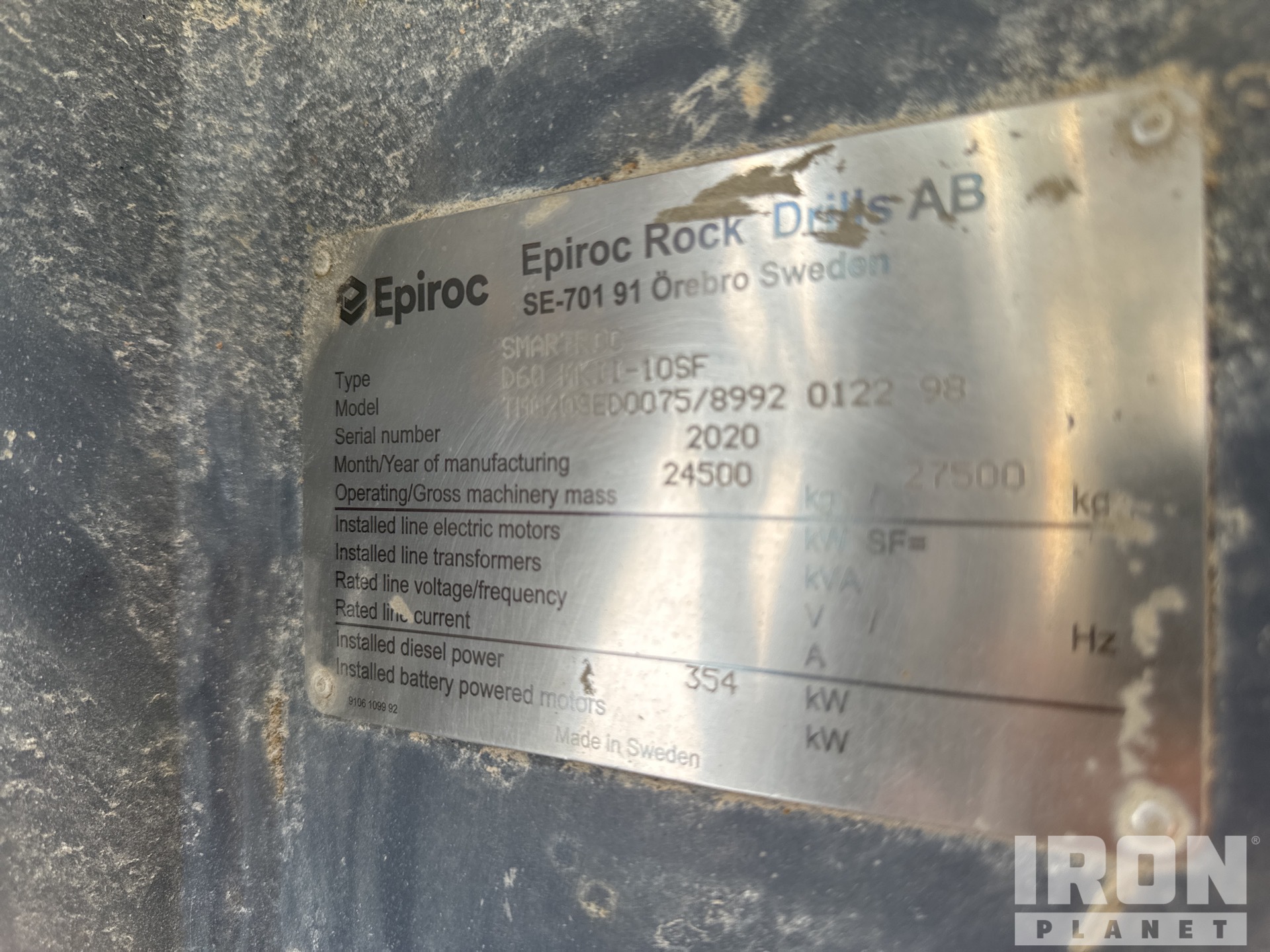 2020 Epiroc Smartroc D60 MKII-10SF Blasthole Drill | Ritchie Bros ...