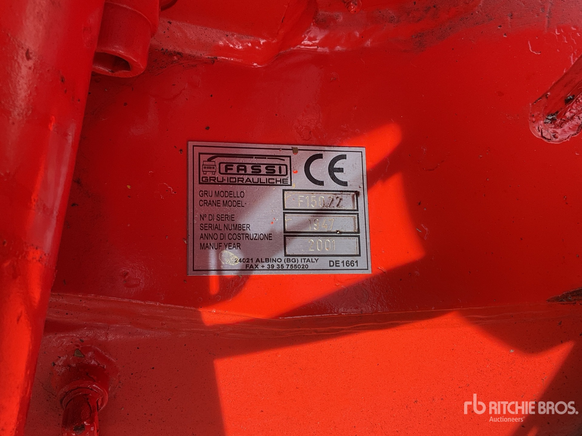 2001 Fassi F150.22 Hydraulic 6 ton Grúa Articulada para Montar sobre ...