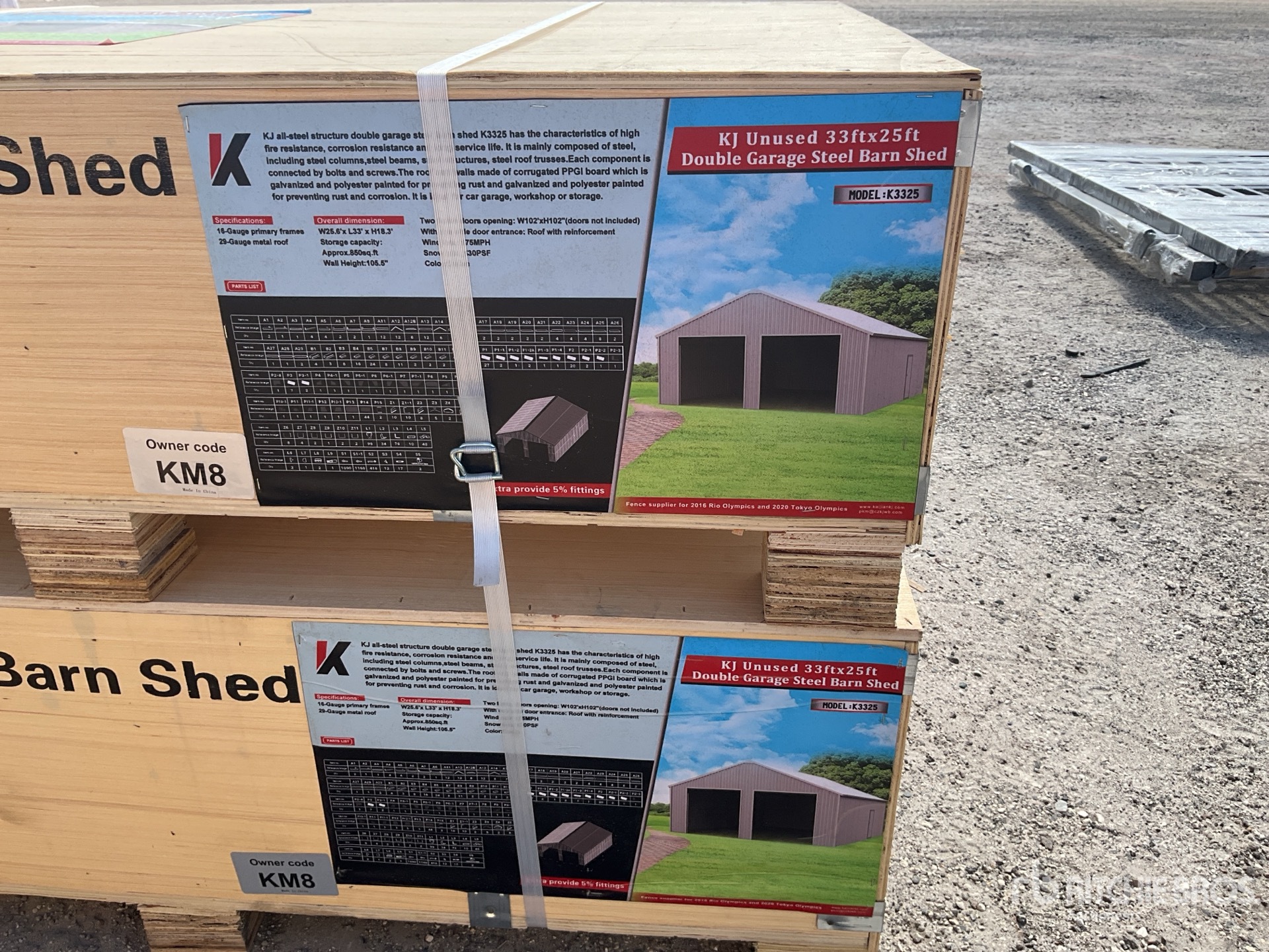 2024 KJ K3325 33 ft x 25 ft Metal Garage Struttura mobile (Unused ...