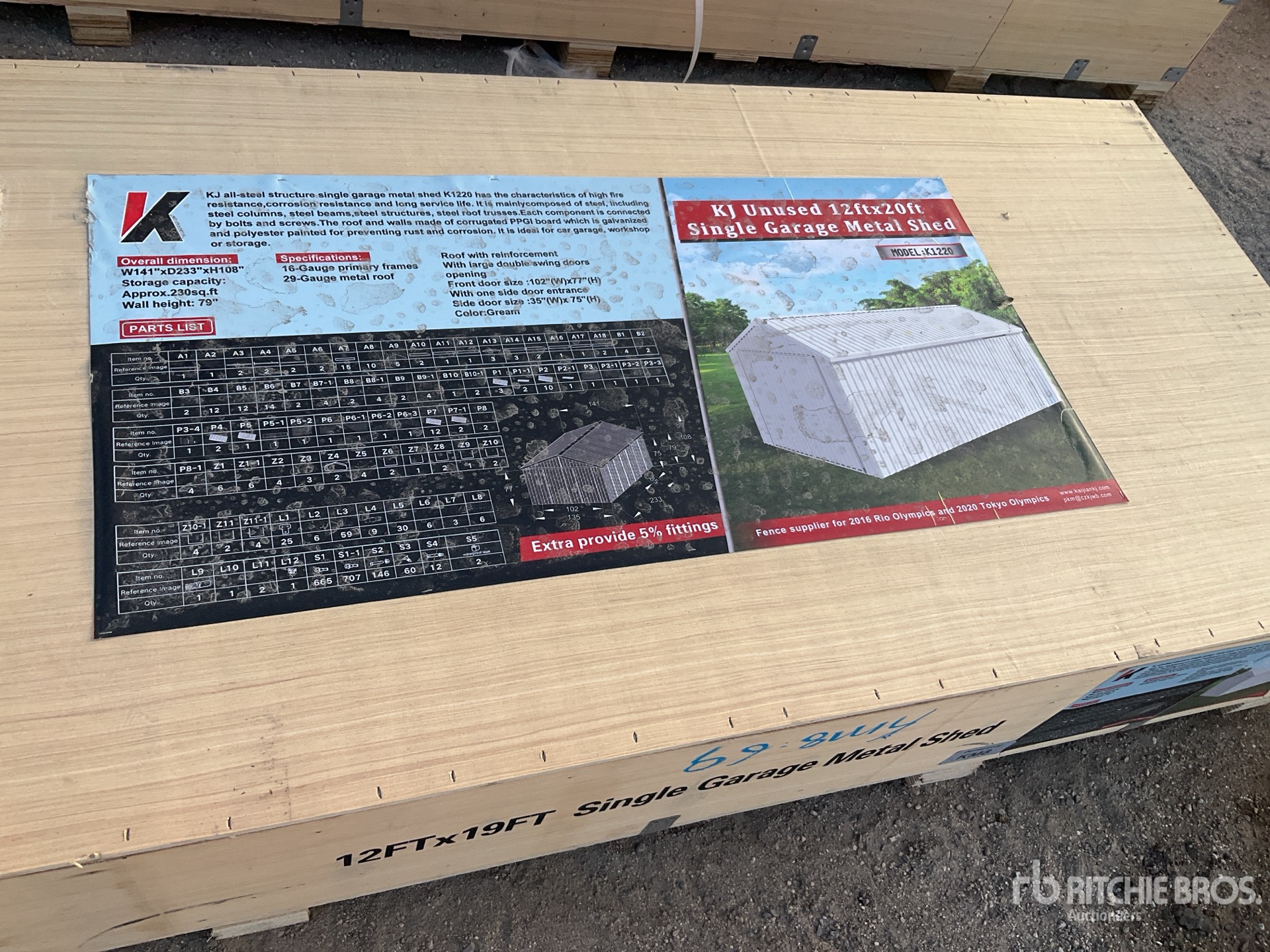 2024 KJ K1220 19 ft x 12 ft Metal Garage (Unused) | Ritchie Bros ...