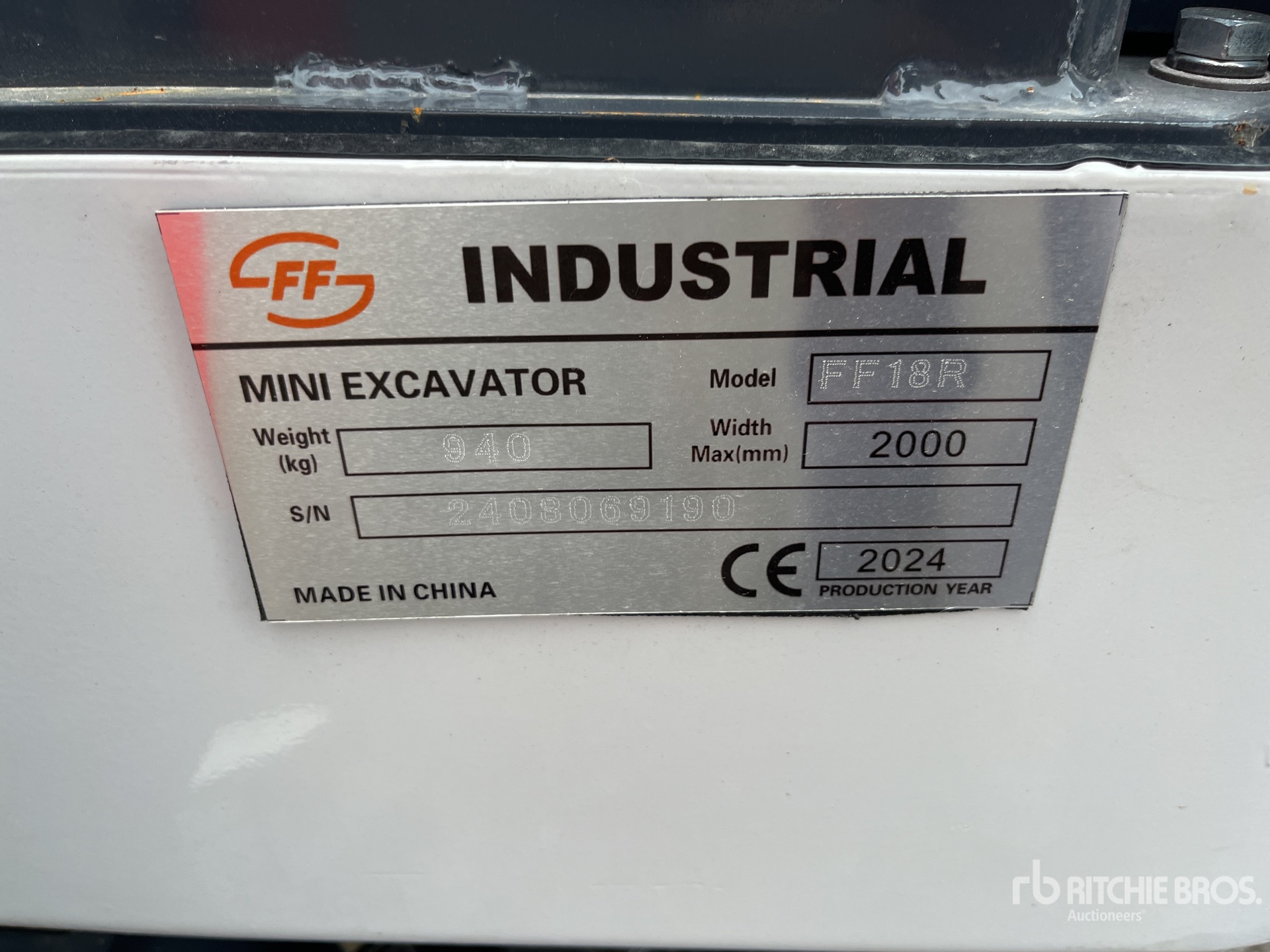 2025 FF Industrial FF18R Mini-pelle (Unused) | Ritchie Bros. Auctioneers