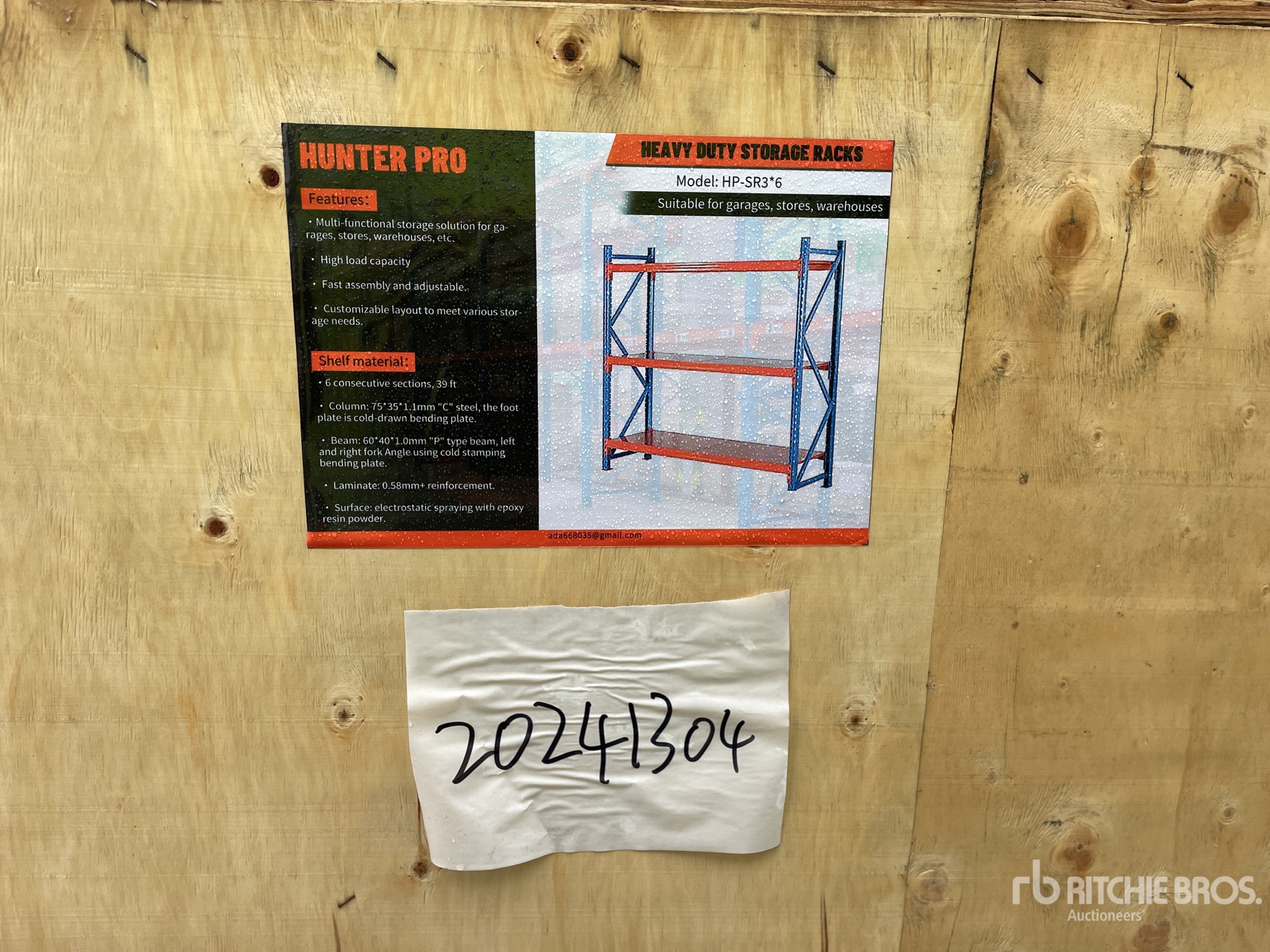 Quantity of (1) Crates of 2024 HUNTER PRO HP-SR3*6 Storage Rack Bandeja ...