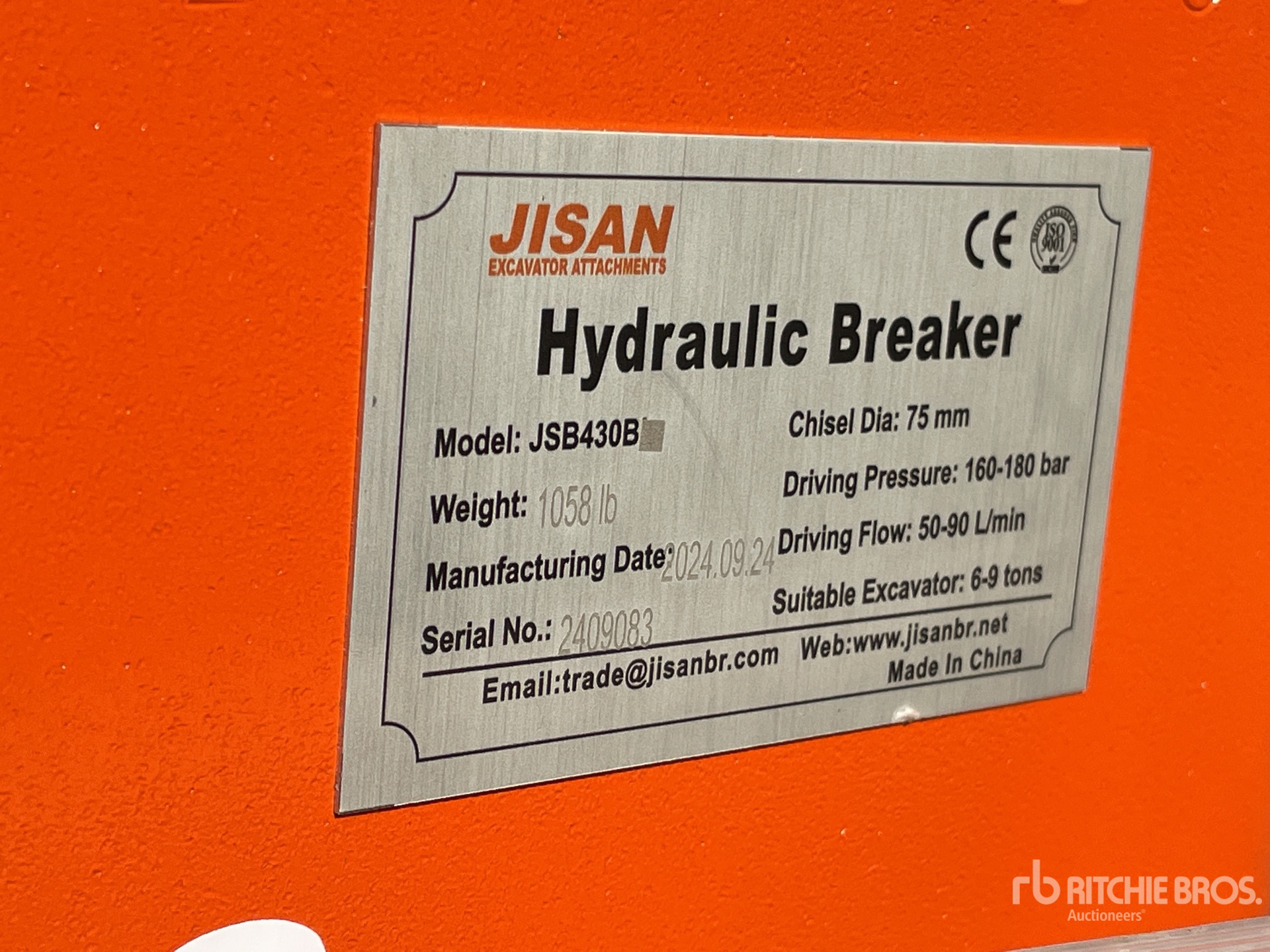 2024 Jisan JSB430B Hydraulic Breaker - Fits Cat 307, 308 (Unused ...