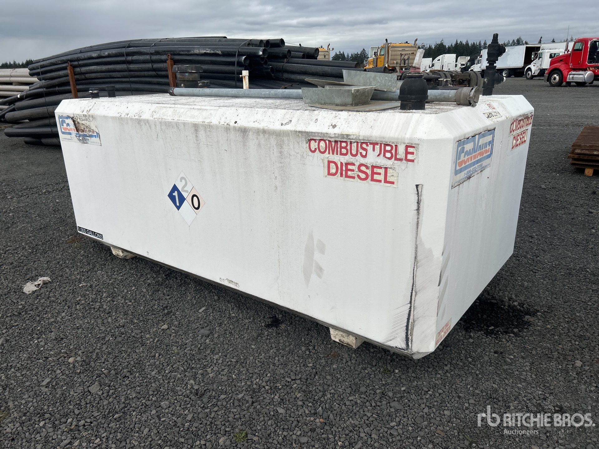 ConVault 1000 gal Skid Mounted steel inside concrete Gasoline Fuel Tank ...