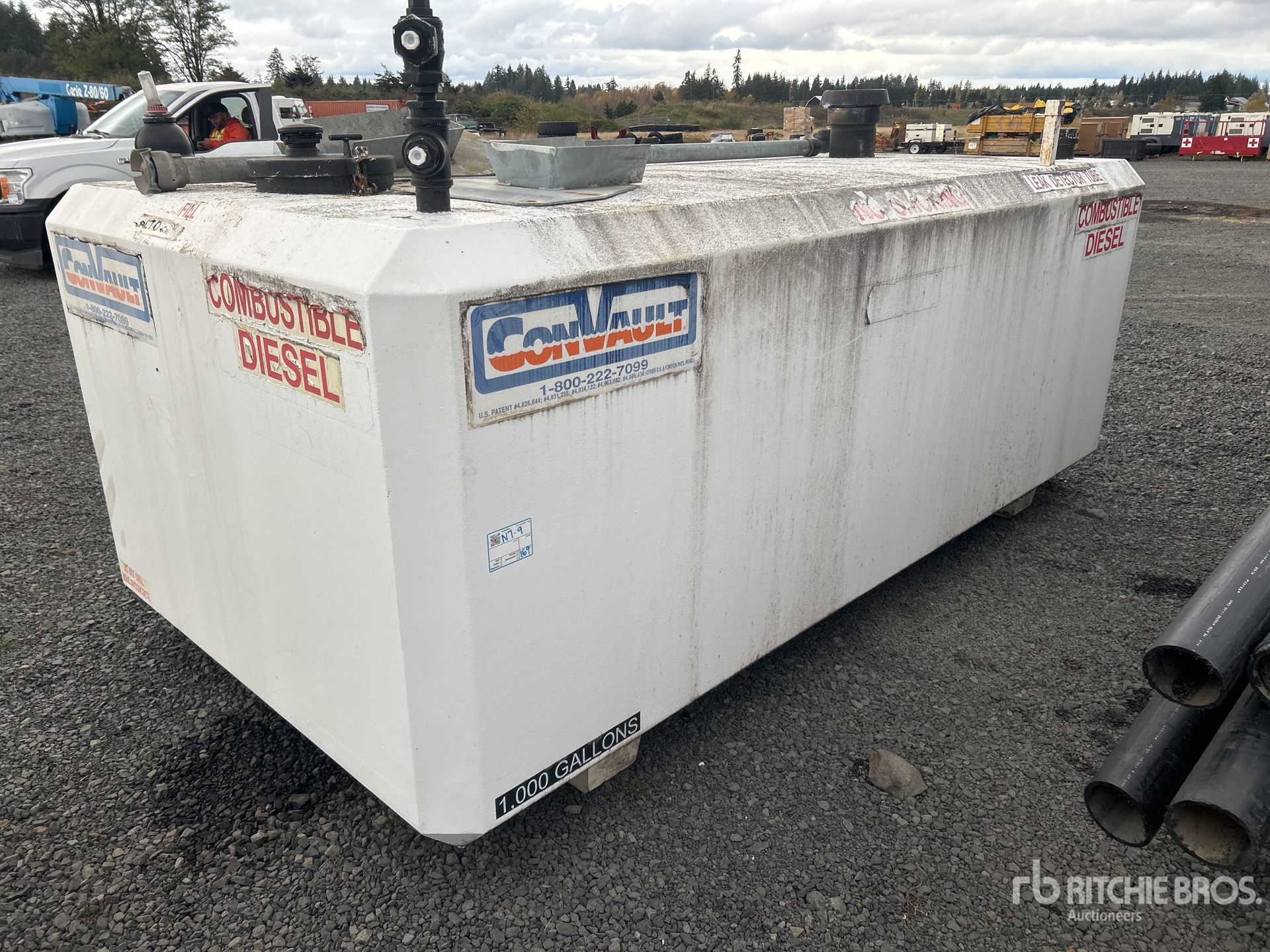 ConVault 1000 gal Skid Mounted steel inside concrete Gasoline Fuel Tank ...