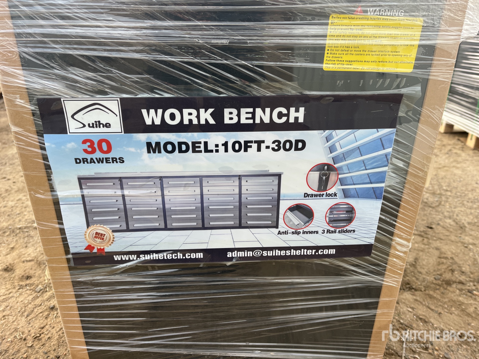 2024 Suihe 10 ft 30-Drawer Stainless Steel Workbench (Unused) | Ritchie ...
