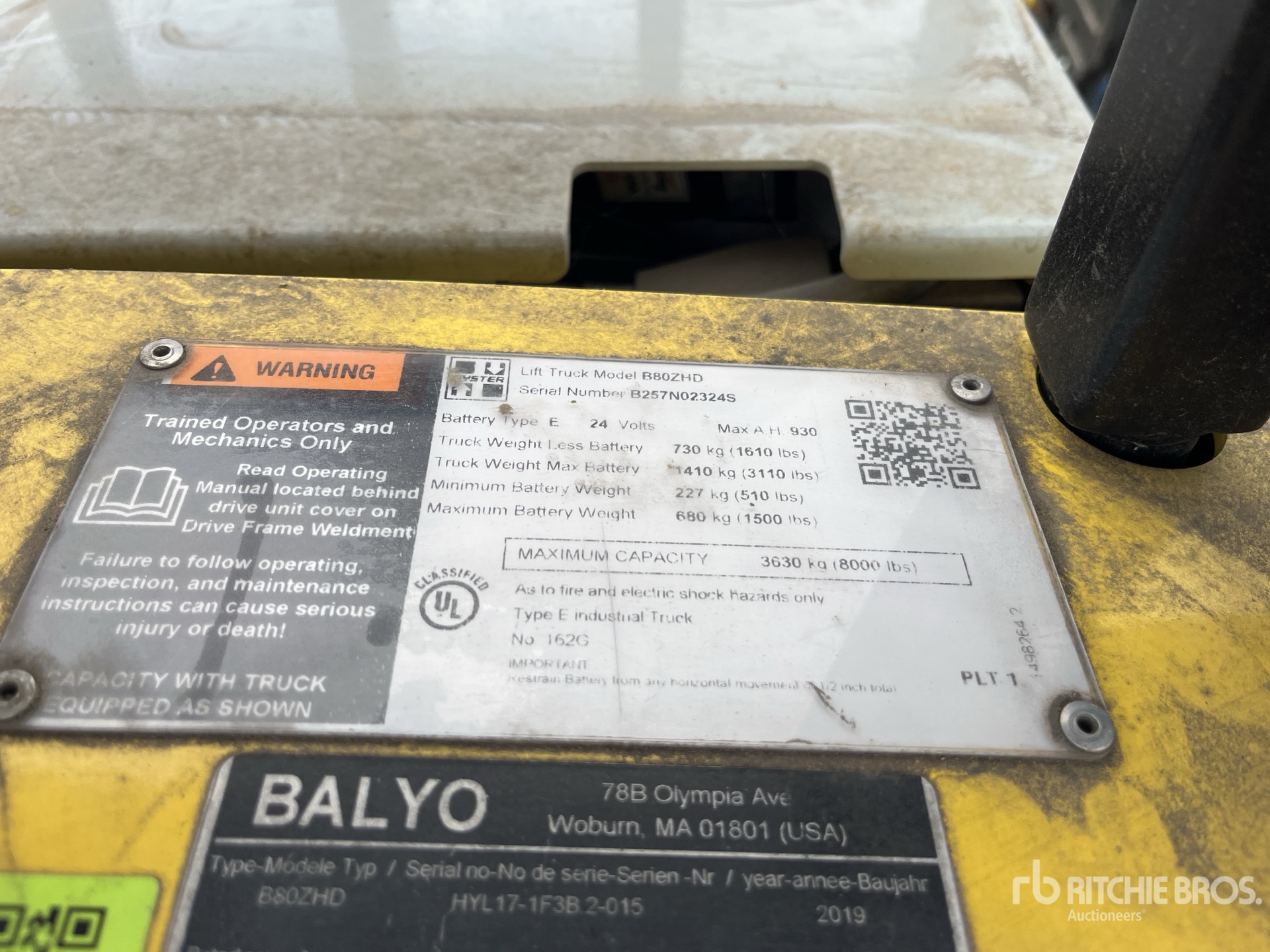 2018 Hyster B80ZHD 8000 lb Electric Pallet Jack | Ritchie Bros. Auctioneers