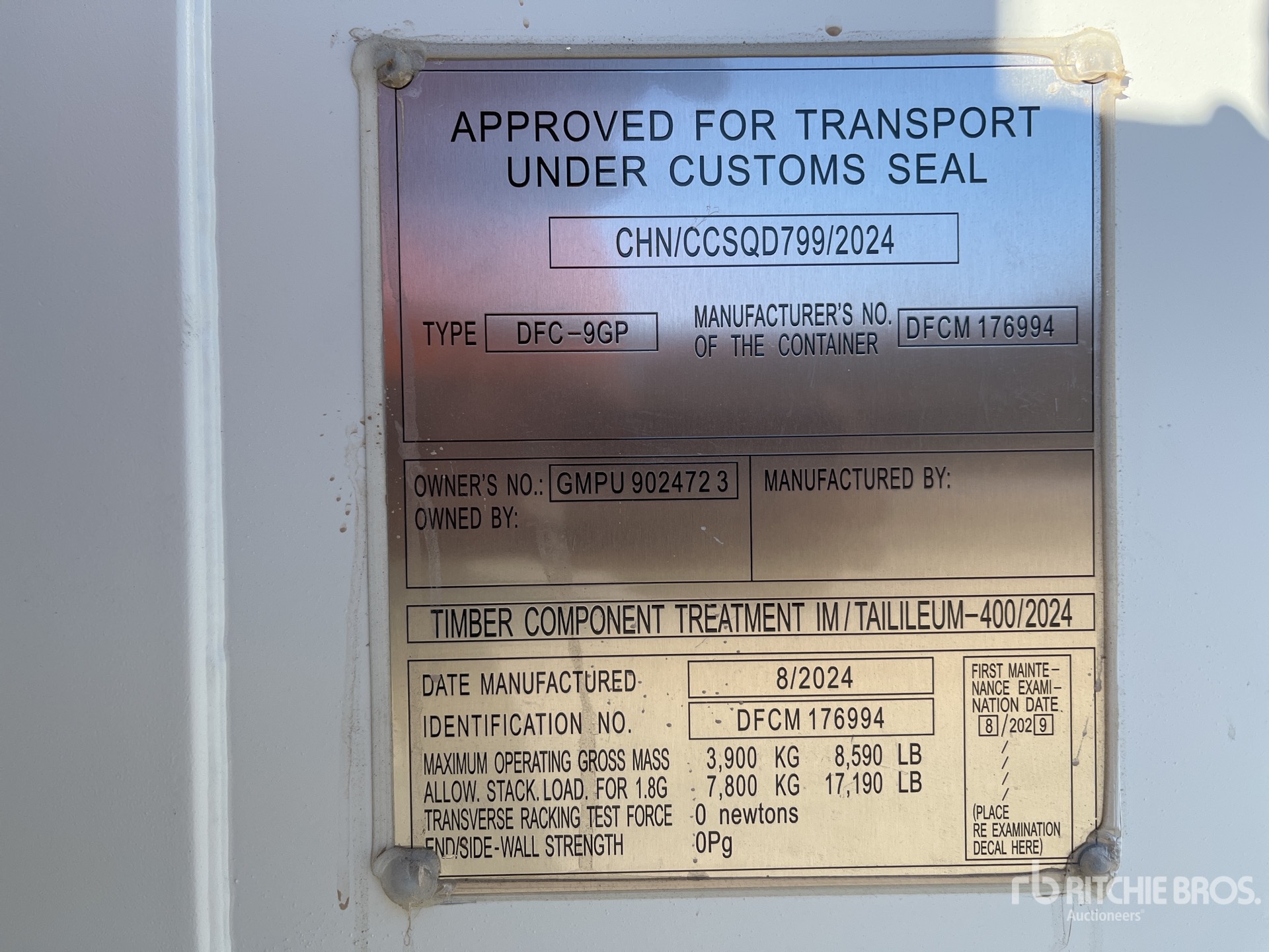 2024 9 ft Standard Container per stoccaggio | Ritchie Bros. Auctioneers