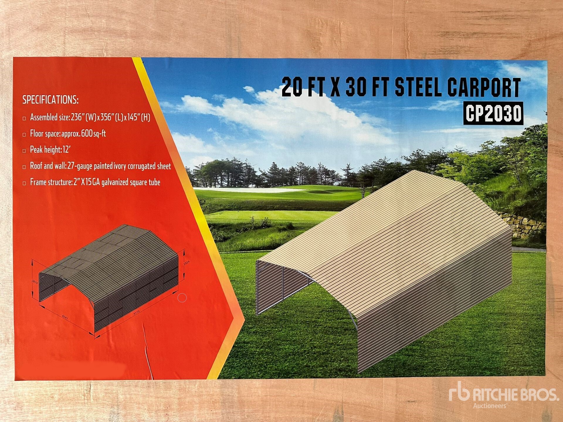 2024 Agriquip CP2030 30 ft x 20 ft Steel Carport (Unused) | Ritchie ...