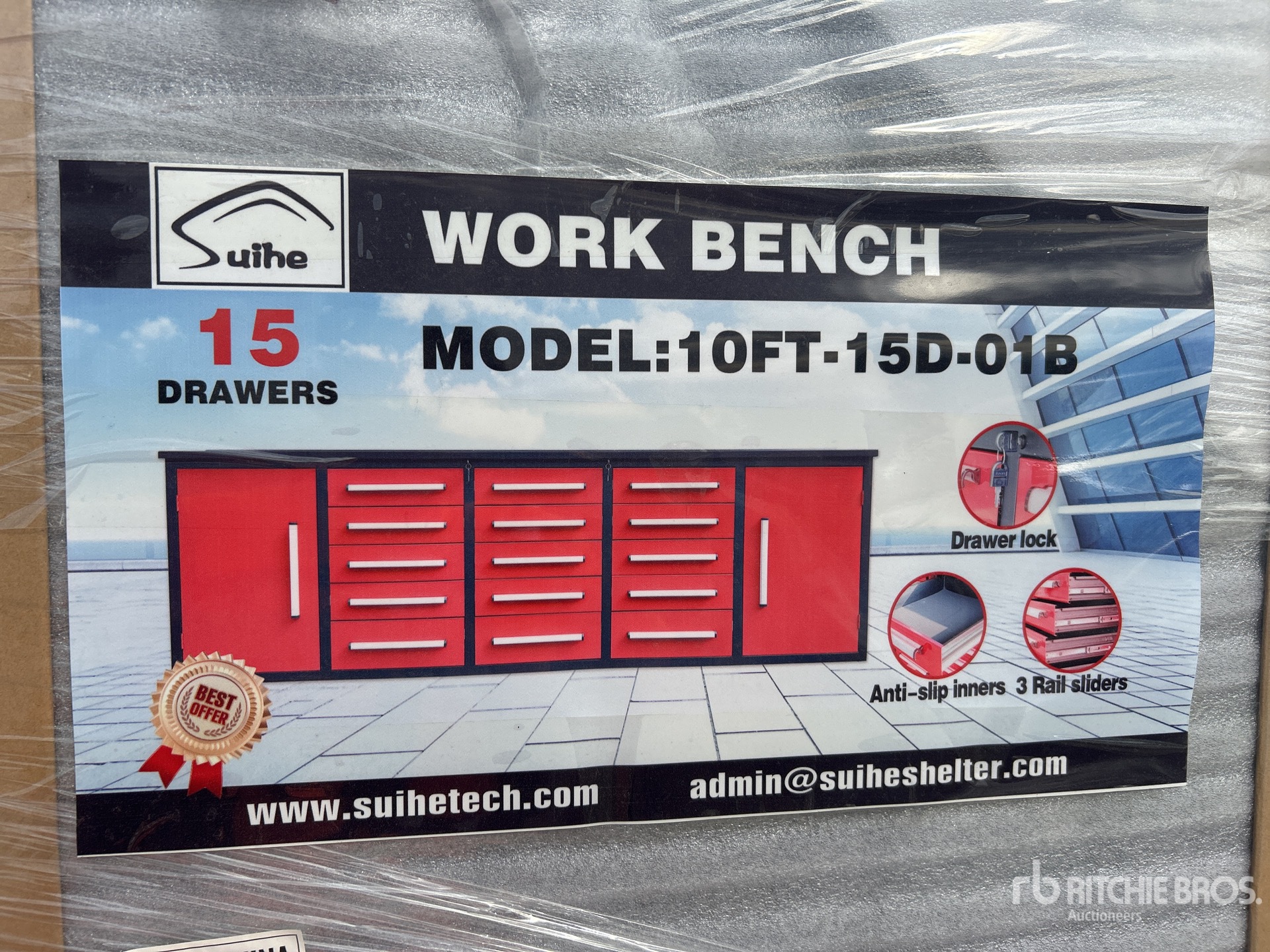2024 Suihe NWB-15DR-2-10 10 ft 15-Drawer Banco de trabajo (Unused) | Ritchie Bros. Auctioneers