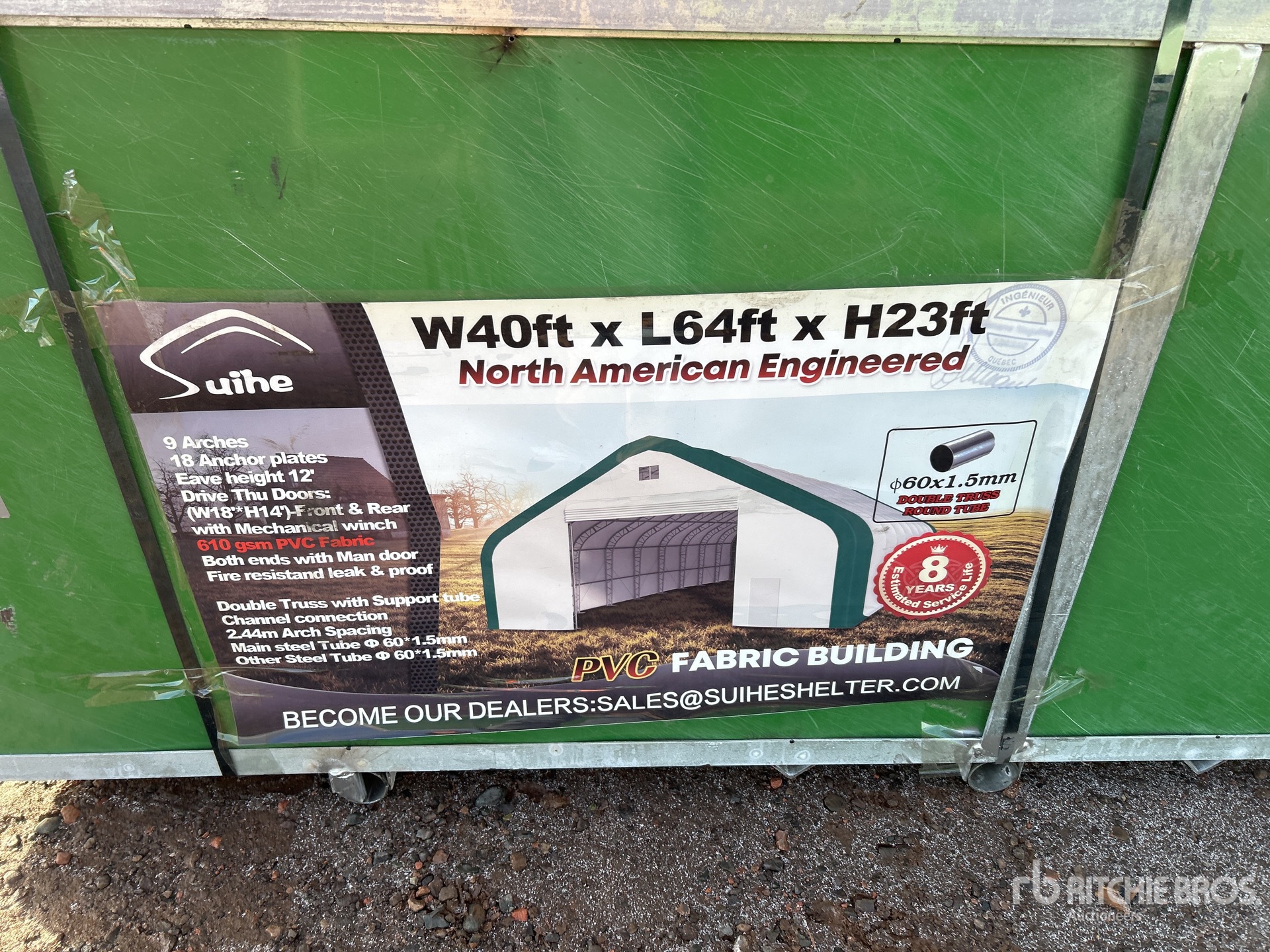2024 Suihe S406423DP-610gPVC 64 ft x 40 ft x 23 ft Double Truss ...