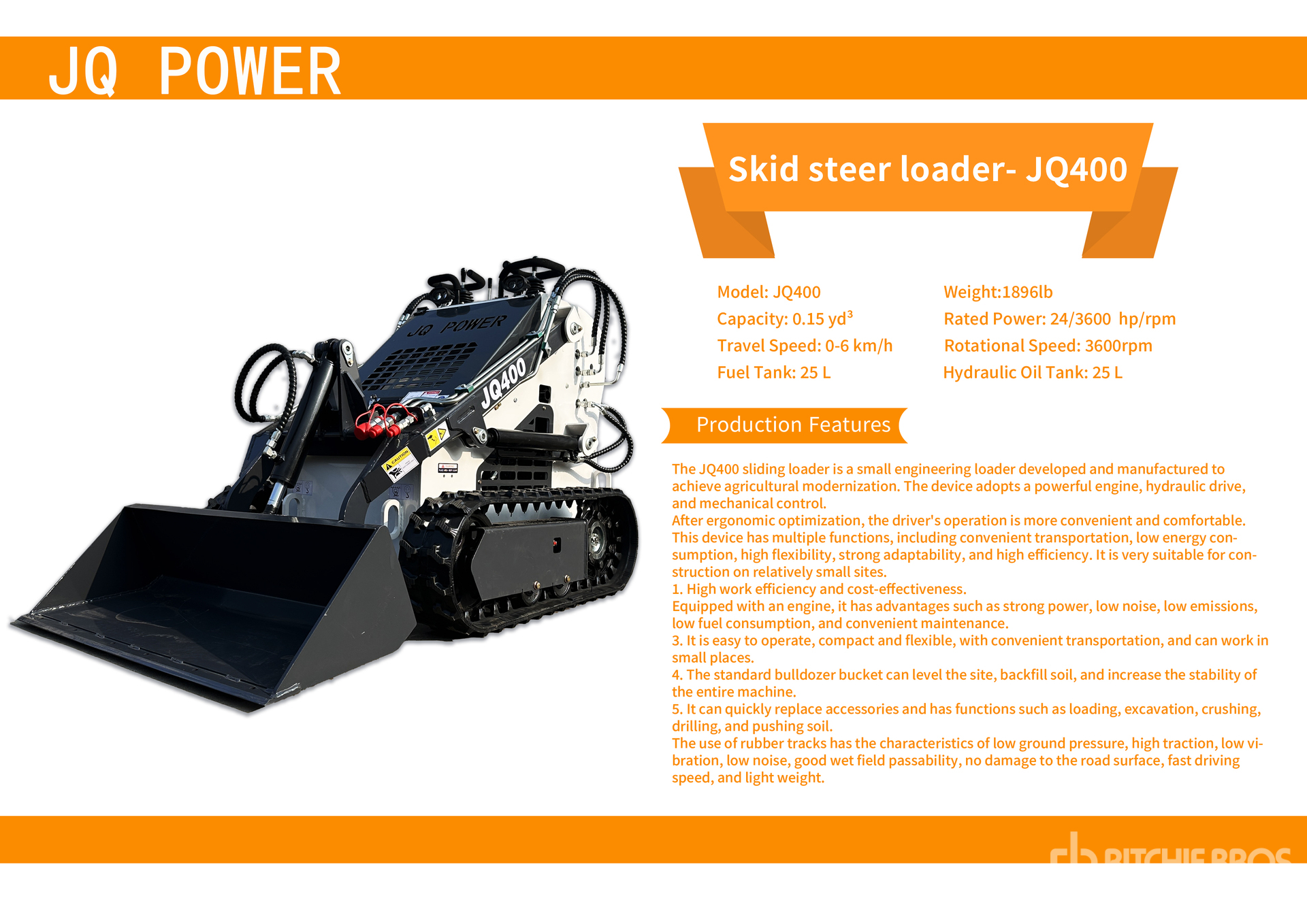 2025 JQ POWER JQ400 Mini Skid Steer Loader (Unused) | Ritchie Bros ...