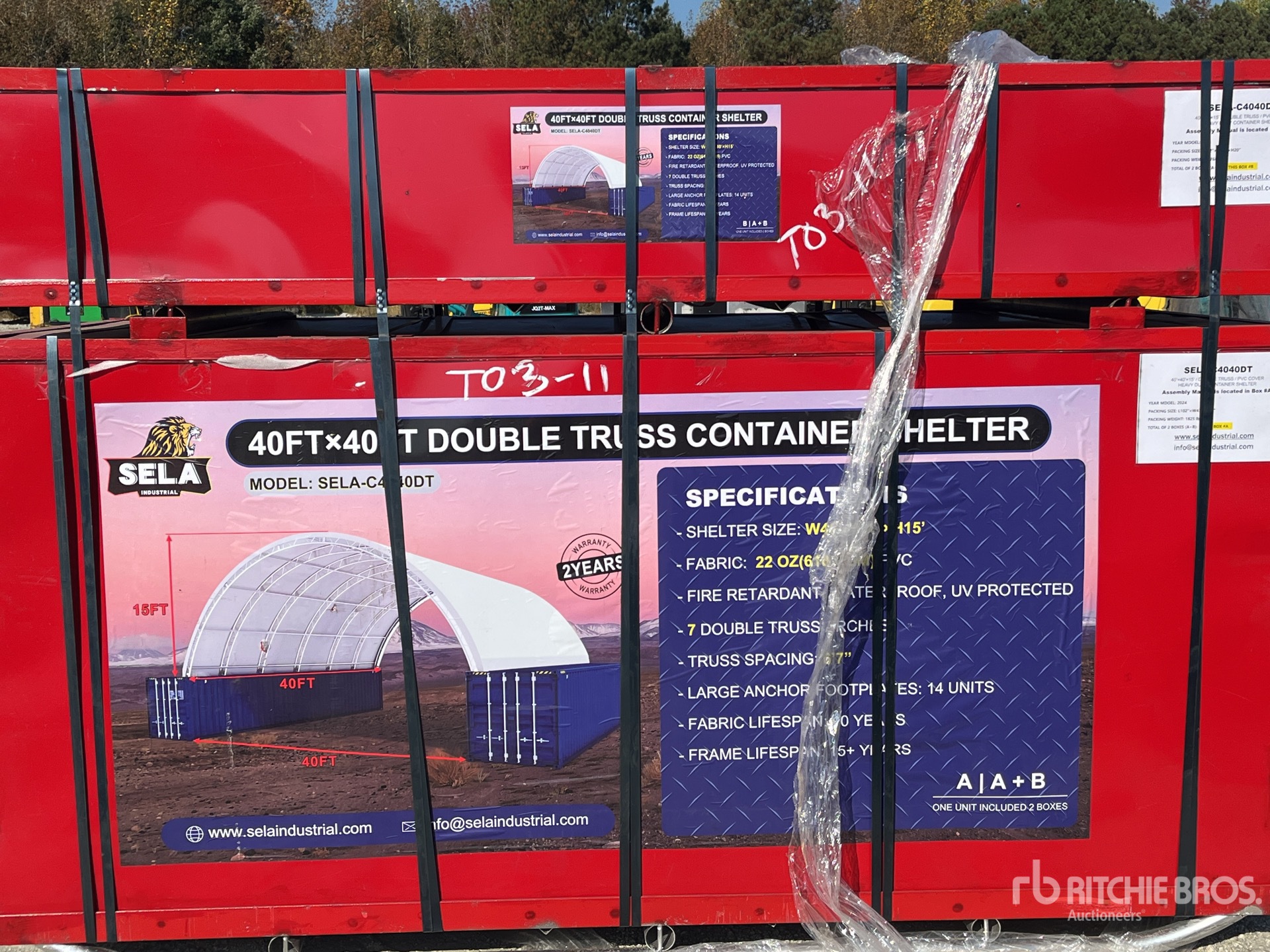 Quantity of (2) Boxes of 2024 SELA C4040DT 40 ft x 40 ft Double Truss ...