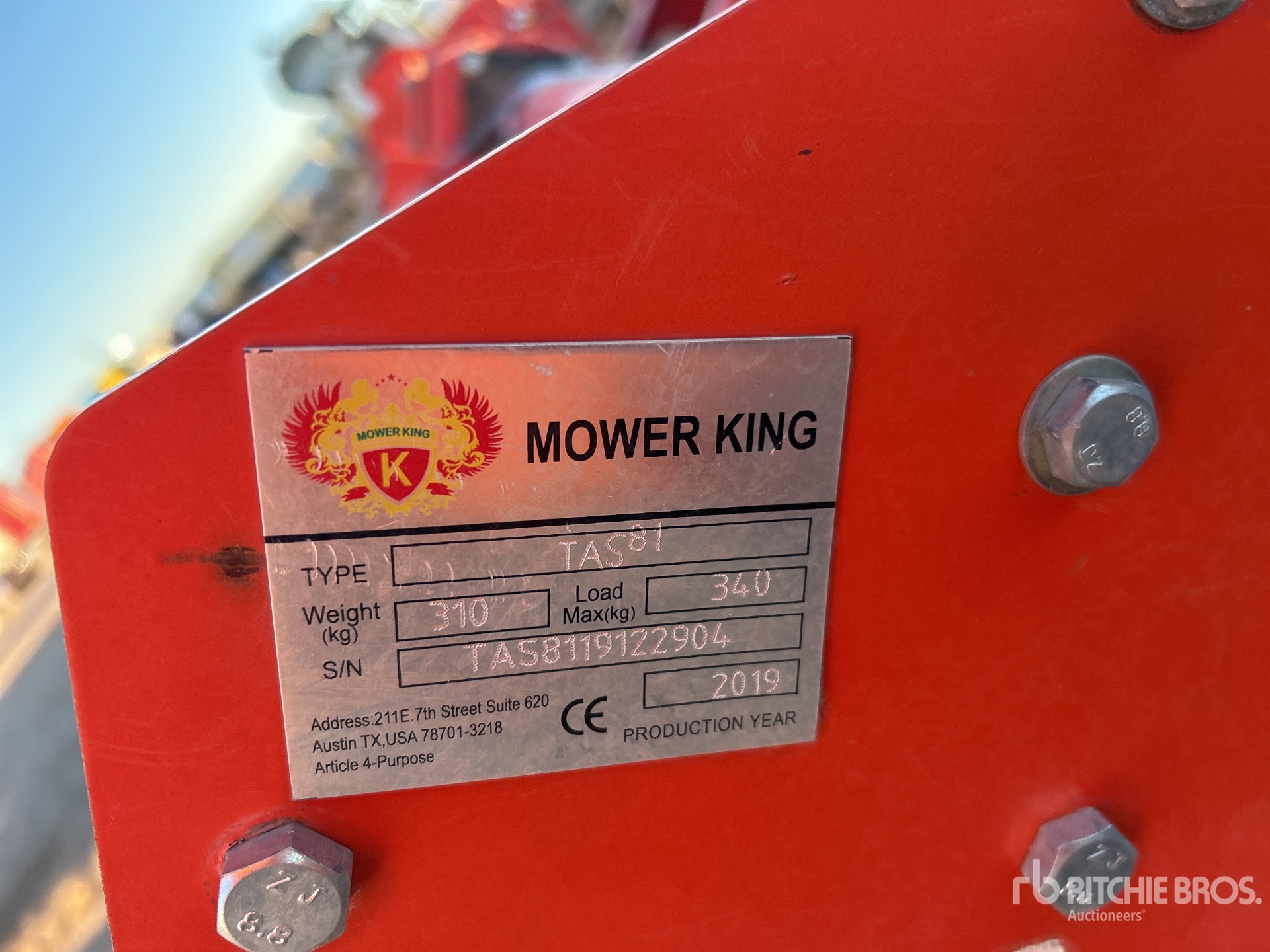 2019 Mower King TAS-81 81 in 3-Point Fraise rotative | Ritchie Bros ...