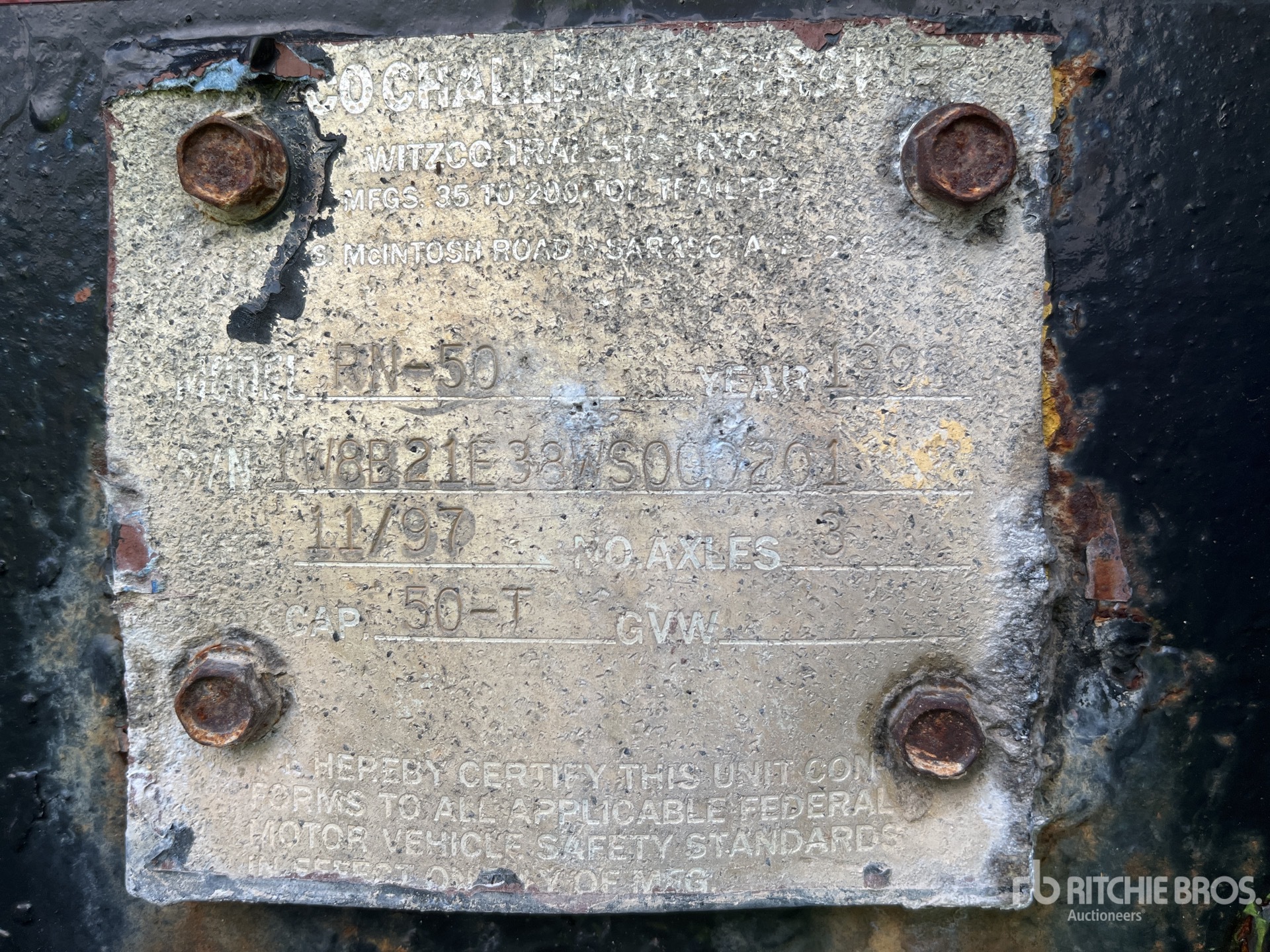 1998 Witzco Challenger RN-50 50 ton Tri/A Lowboy Trailer | Ritchie Bros ...