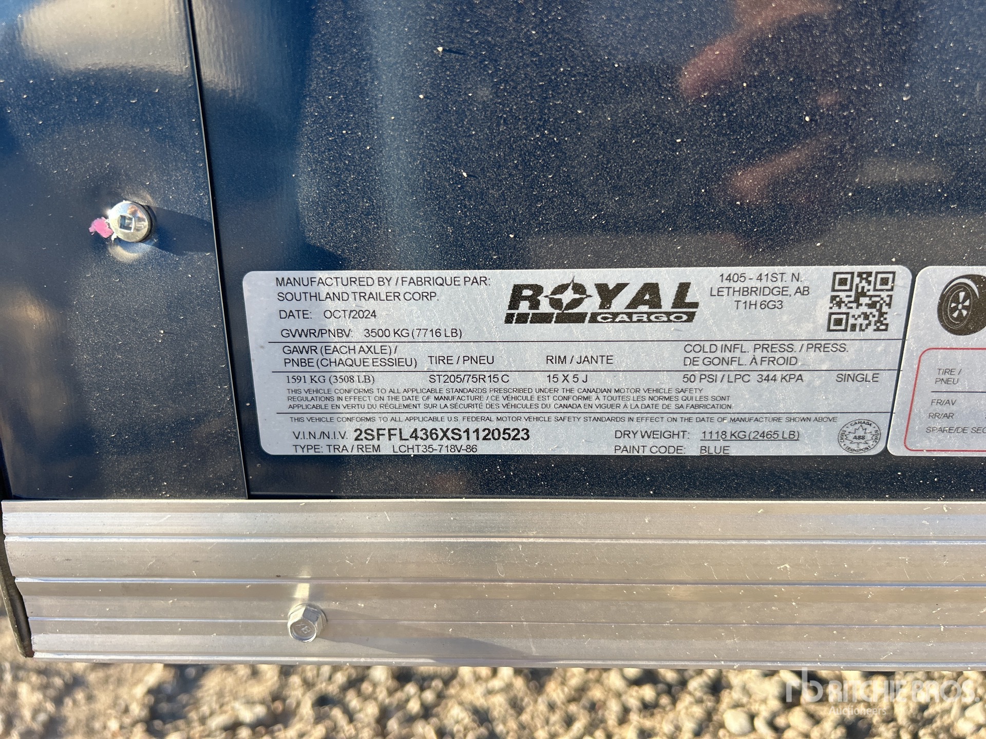 2025 Southland Royal Cargo LCHT35-718V-86 16 ft T/A Remolque Cerrado ...