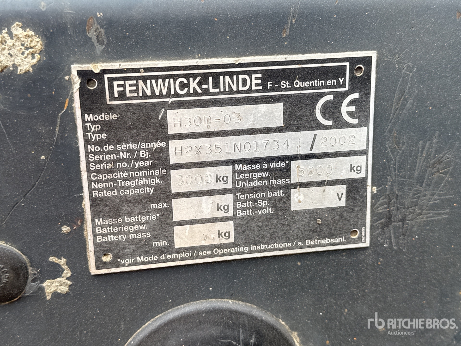 2002 Fenwick-Linde H30D-03 3000 kg Chariot Elevateur Chariot élévateur ...