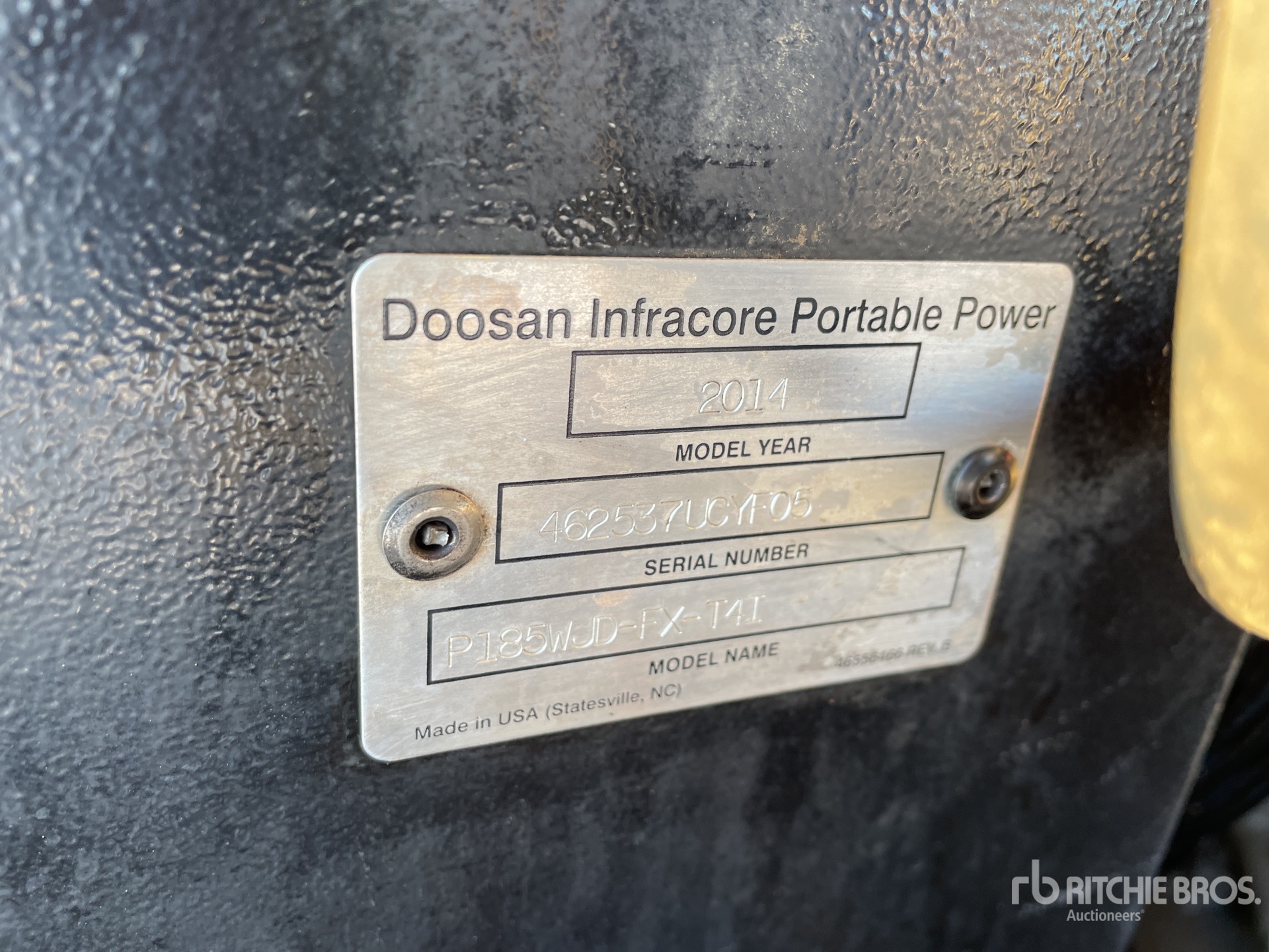 2014 Doosan P185WJD-FX-T4I 185 cfm Air Compressor (Inoperable ...
