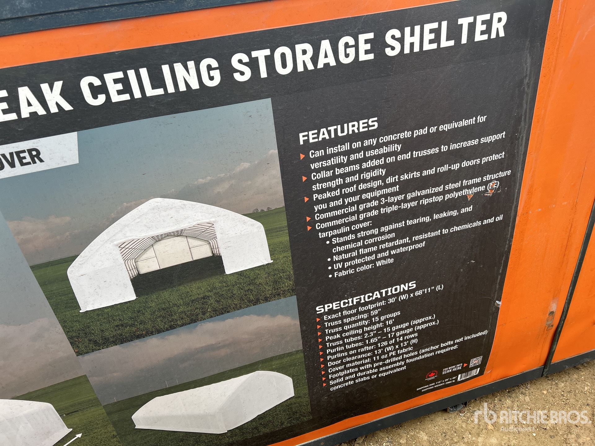 TMG ST3070E 70 ft x 30 ft x 16 ft Straight Wall Peak Ceiling Storage ...