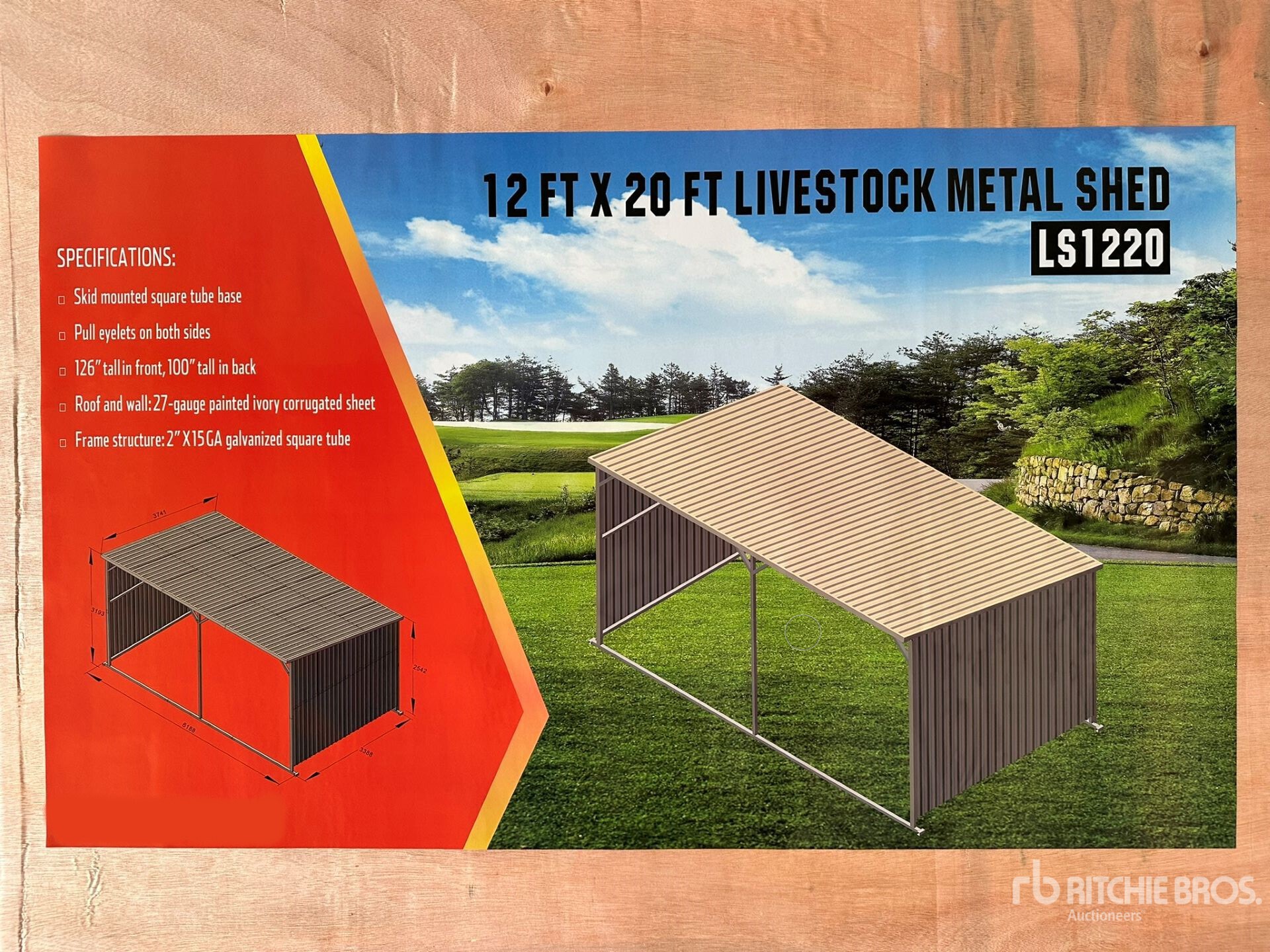 2024 Agriquip LS1220 12 ft x 20 ft Metal Livestock Shelter (Unused ...