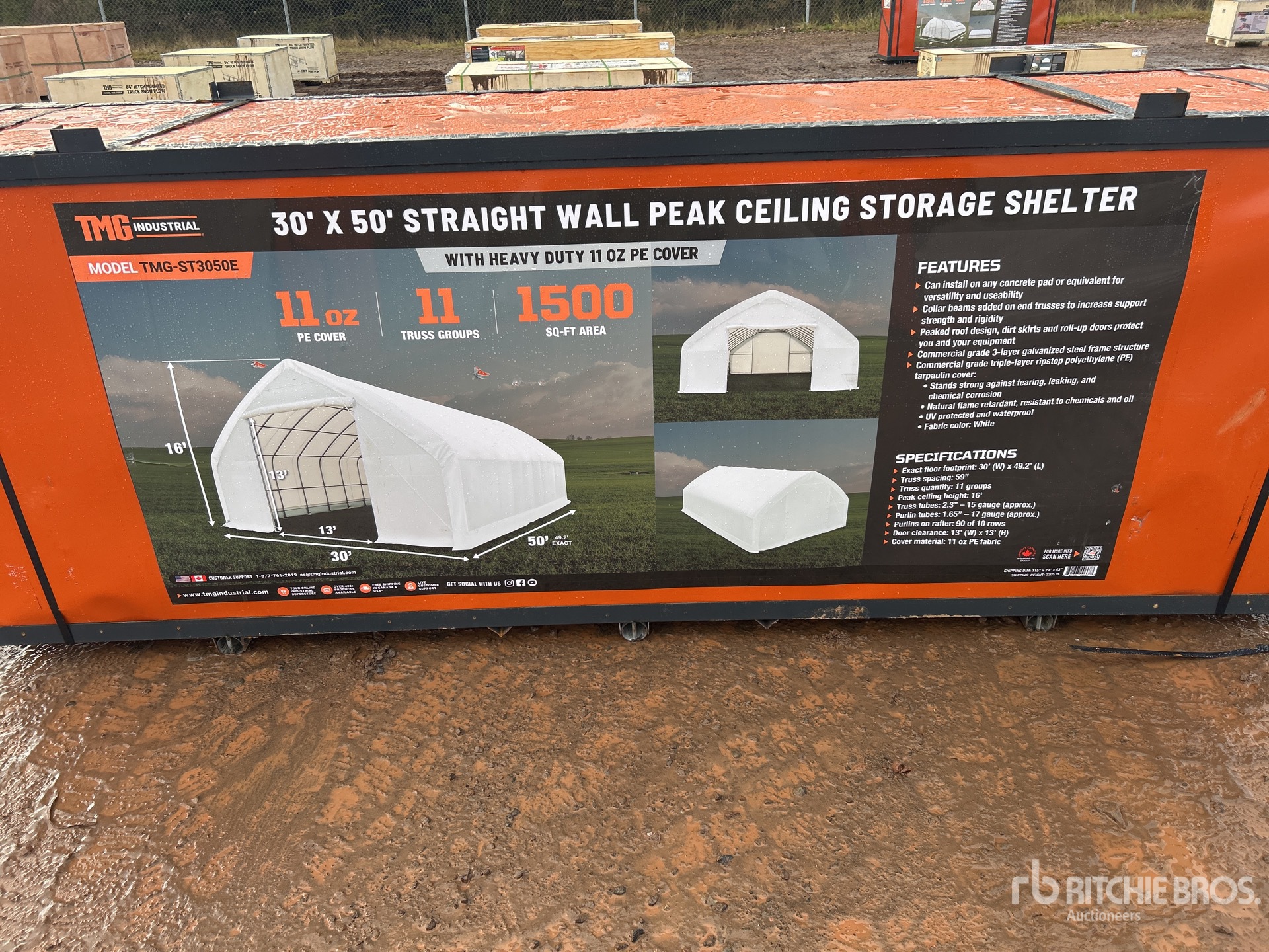 TMG ST3050E 50 ft x 30 ft Straight Wall Peak Ceiling Edificio de ...