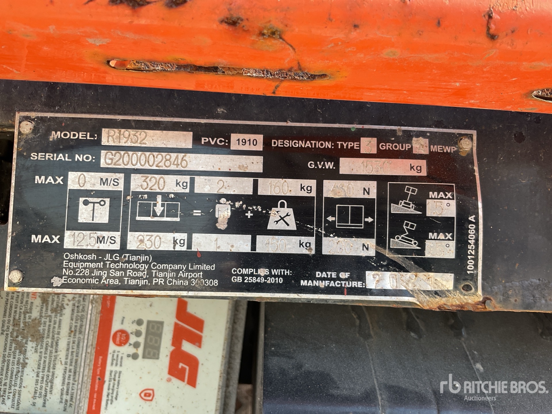 2021 JLG R1932 Electric Piattaforma aerea verticale | Ritchie Bros ...