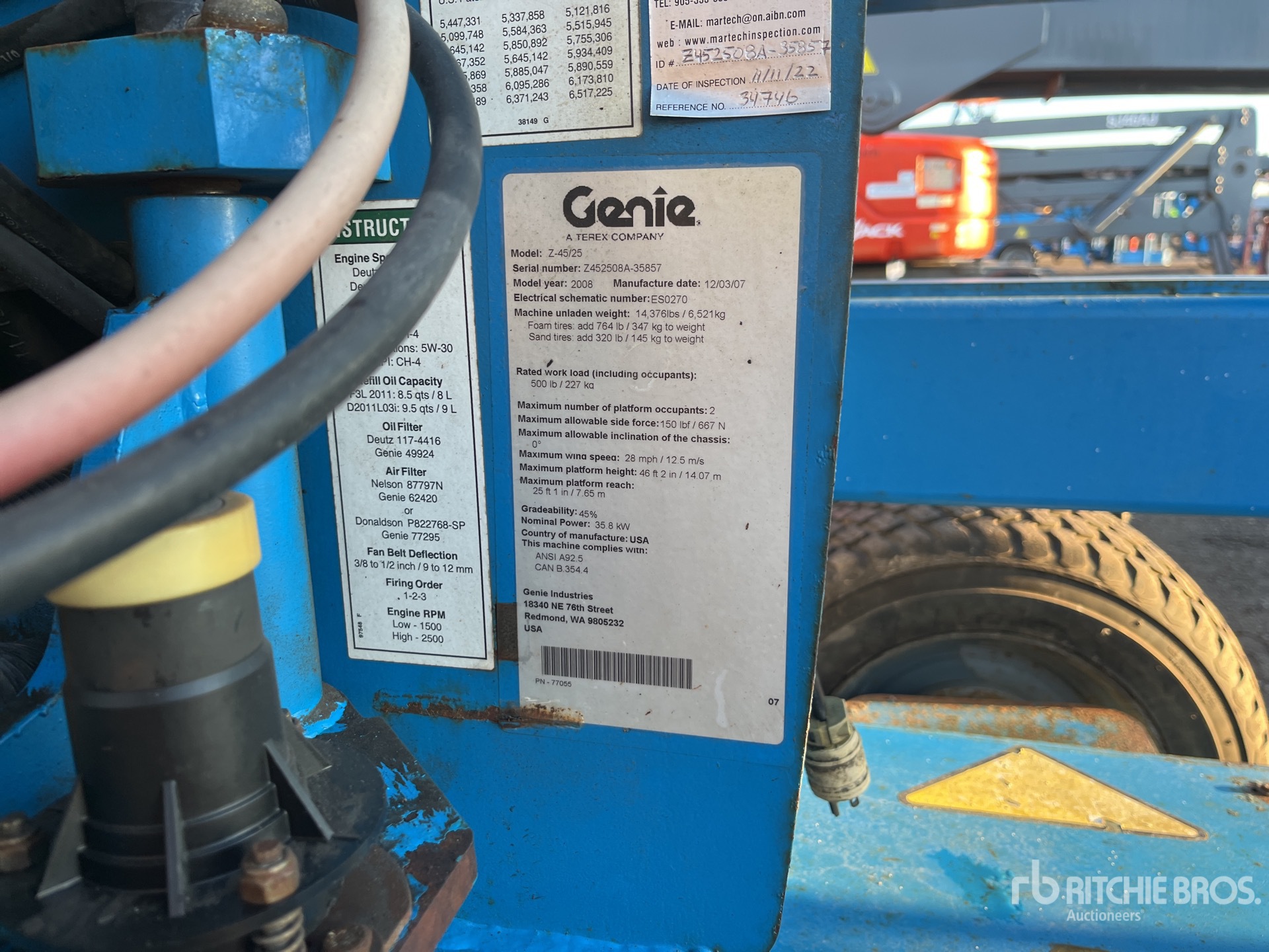 2008 Genie Z45/25 4WD Diesel Articulating Boom Lift | Ritchie Bros ...