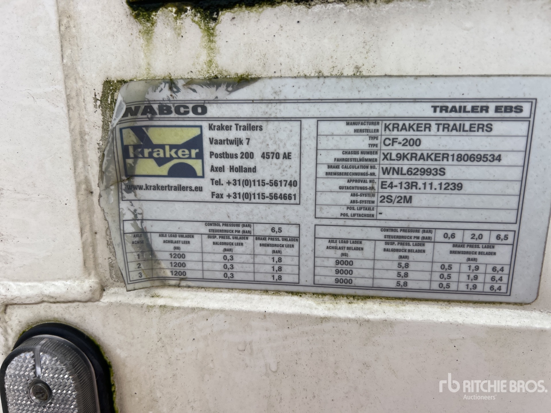 2018 Kraker CF200 Tri/A Semi-Remorque Fond Mouvant 3 Essieux Mouving ...