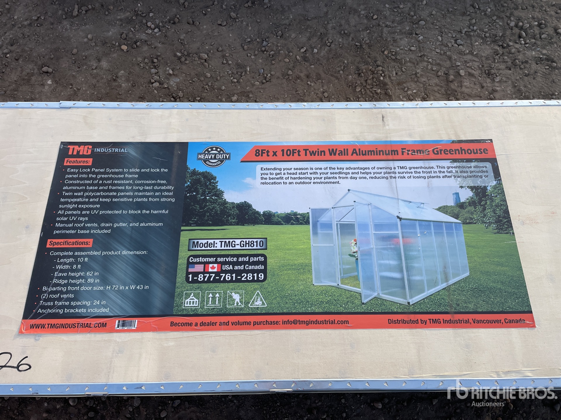 TMG GH810 8 ft x 10 ft Twin Wall Aluminum Frame Greenhouse (Unused ...