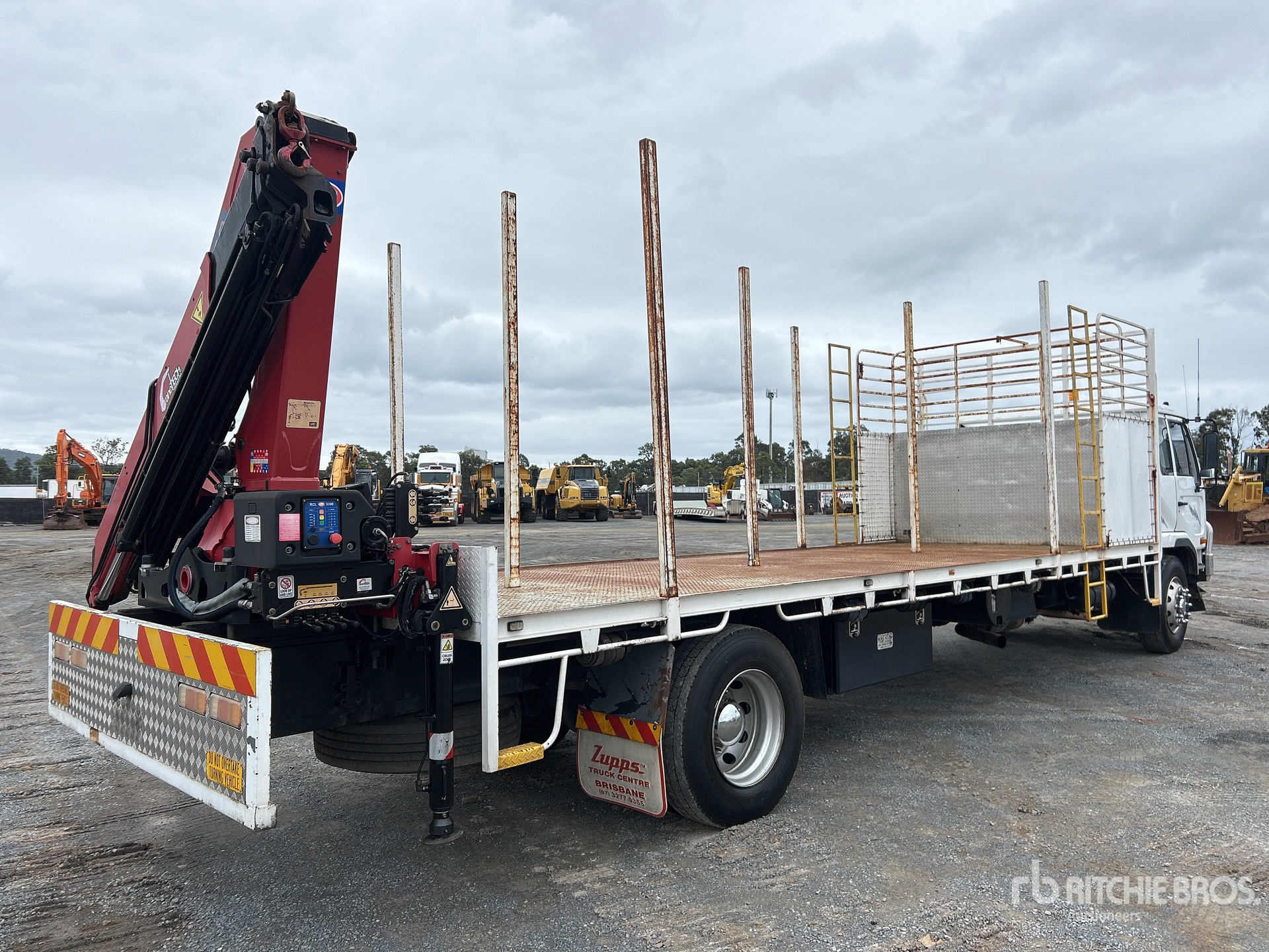 2006 Nissan UD PK245 4x2 w/ 2017 HMF 1120K-RC 2.4 ton Knuckle Boom Flatbed Truck with Crane ...