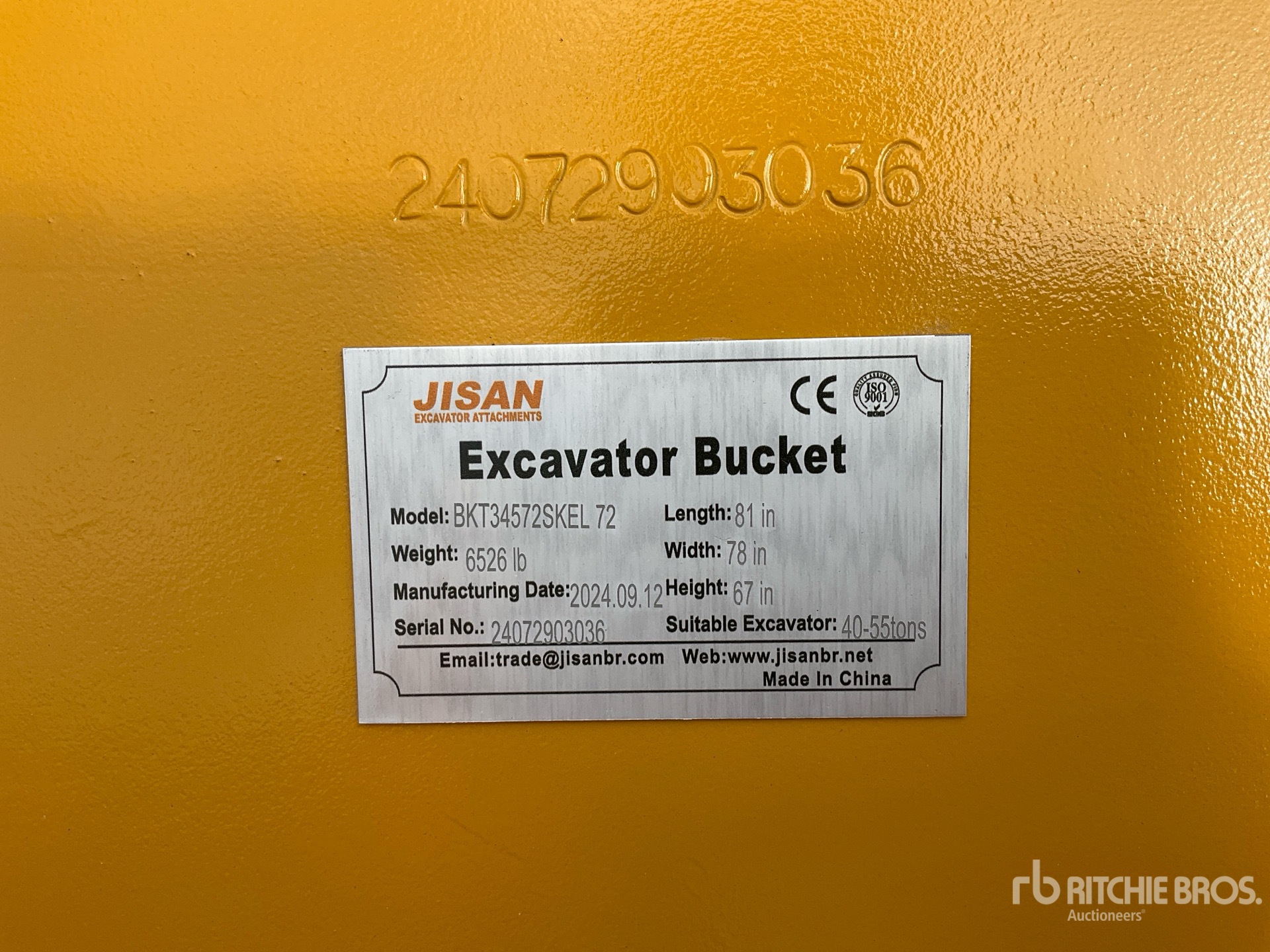 2024 Jisan BKT34572SKEL 72 in 3.6 cyd Skeleton Excavator Bucket - Fits ...