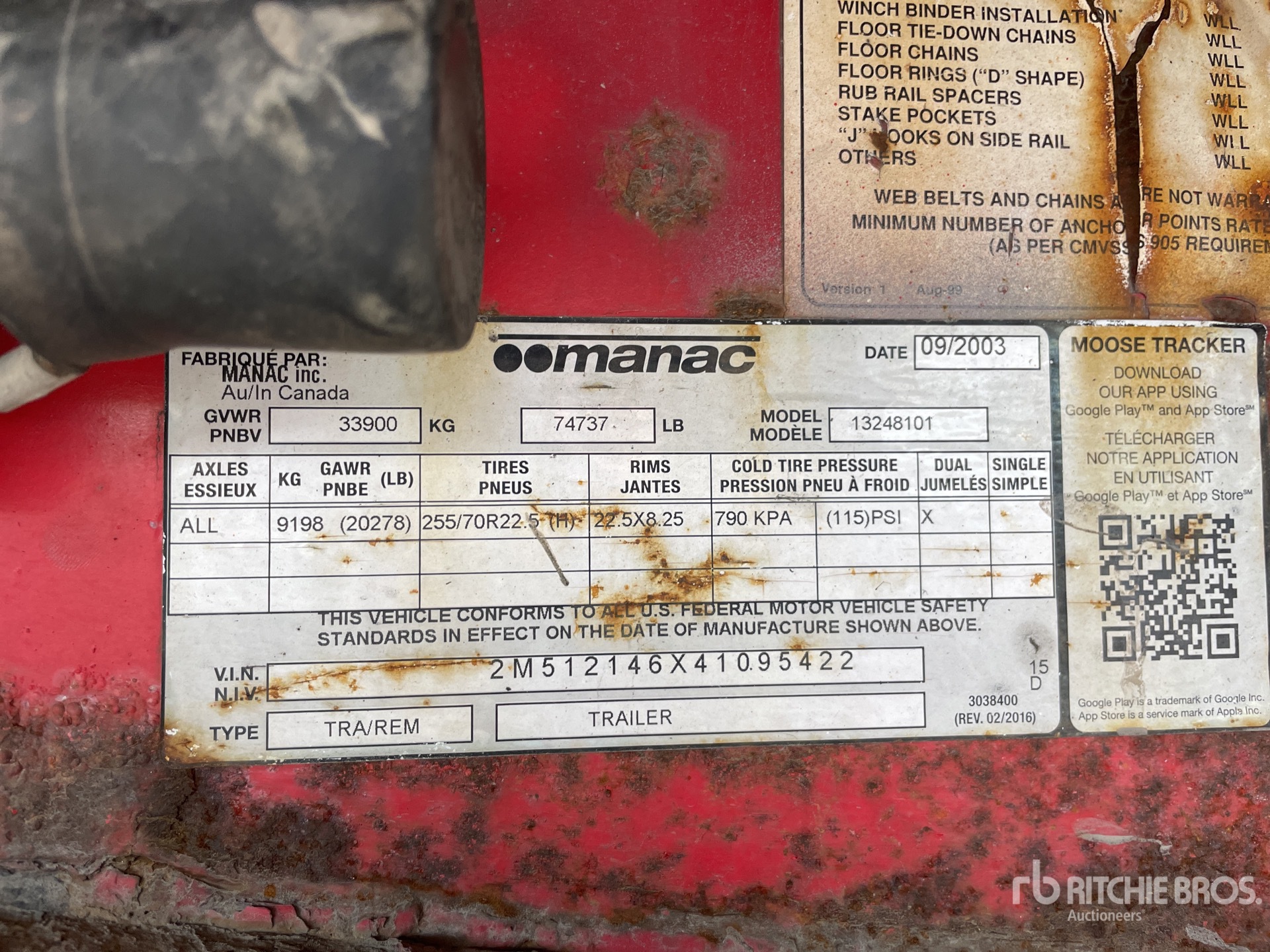 2004 Manac 48 ft T/A Single Drop Step Deck Trailer | Ritchie Bros ...