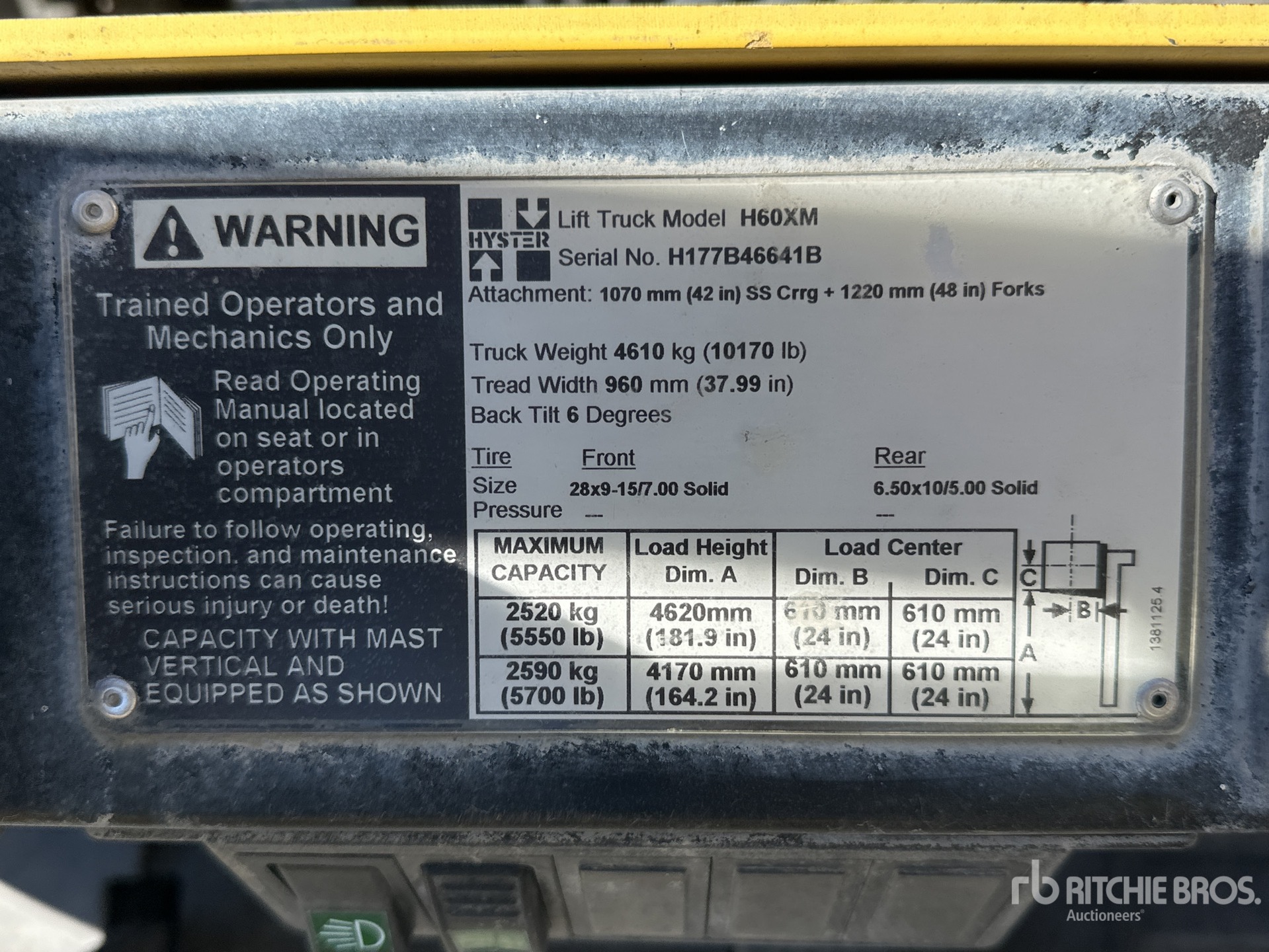 2004 Hyster H60XM 5700 lb Pneumatic Tire Forklift | Ritchie Bros ...