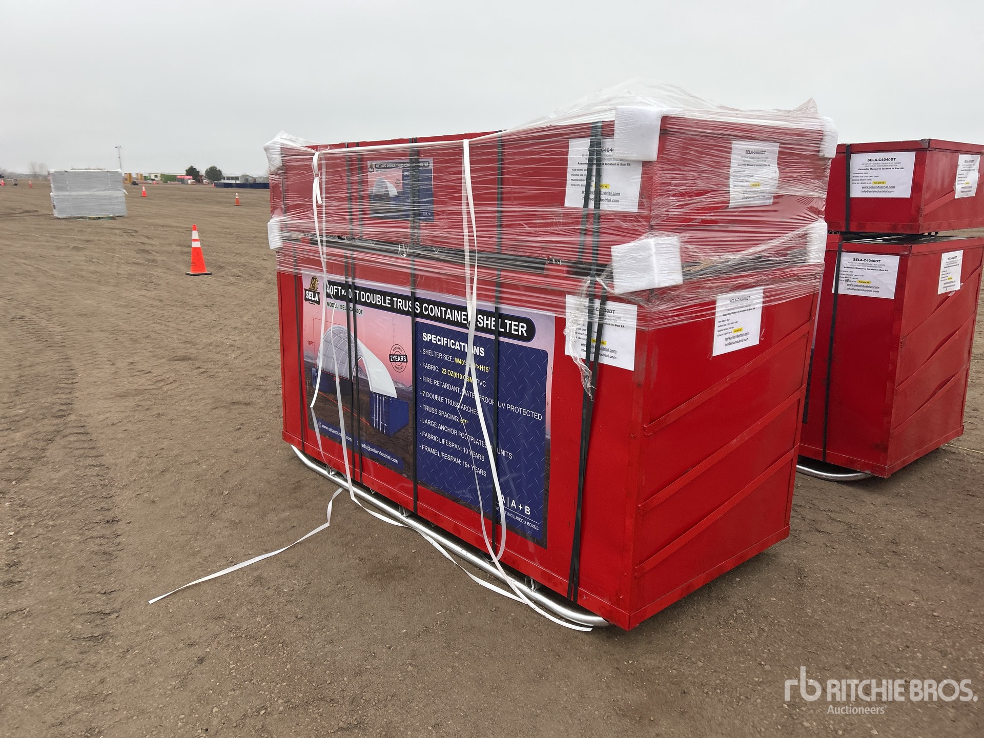 2025 SELA C4040DT 40 ft x 40 ft Double Truss Container Shelter Storage ...