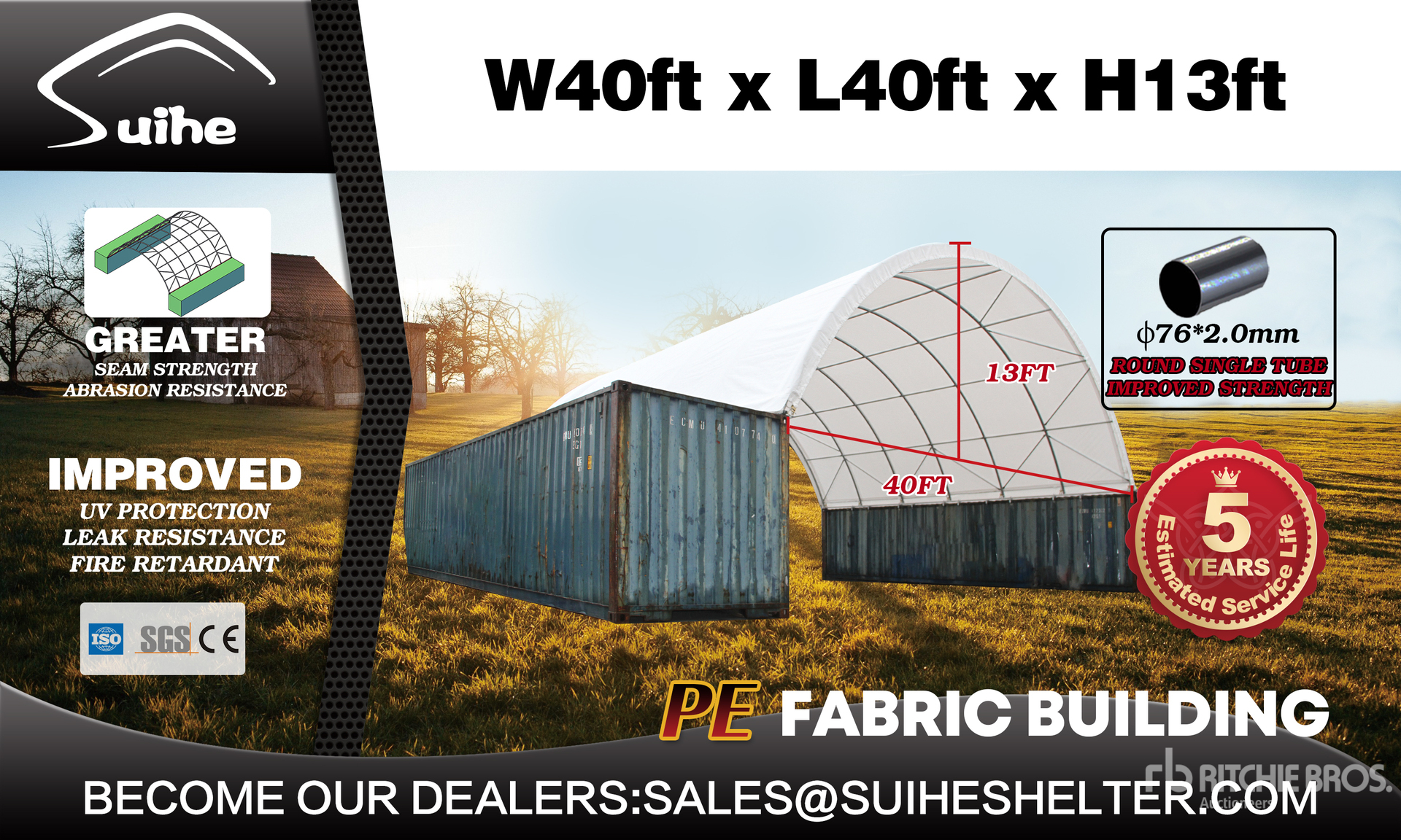 2025 Suihe C404013-300gPE x 13 ft Container Carpa (Unused) | Ritchie ...