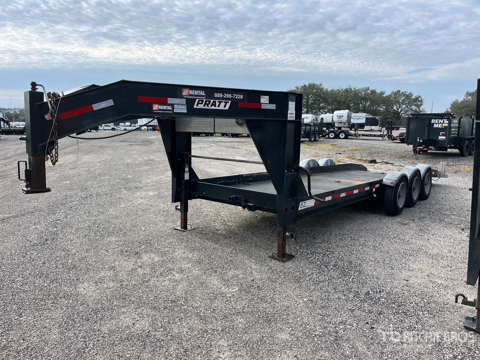 2019 Pratt EZ-2480GN 24 ft Tri/A Gooseneck Ground Load Trailer ...