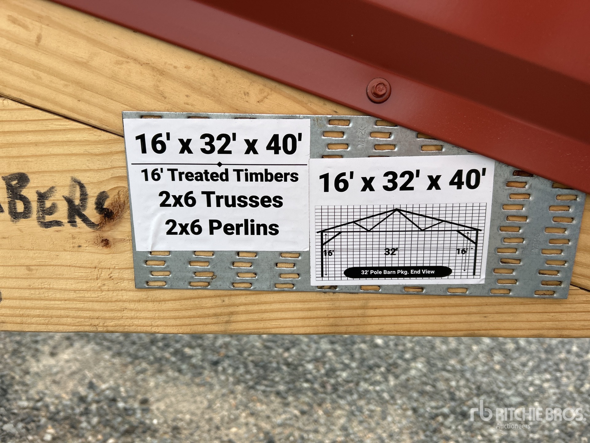 16 Ft x 32 Ft x 40 Ft Pole Barn Package Storage Building (Unused ...