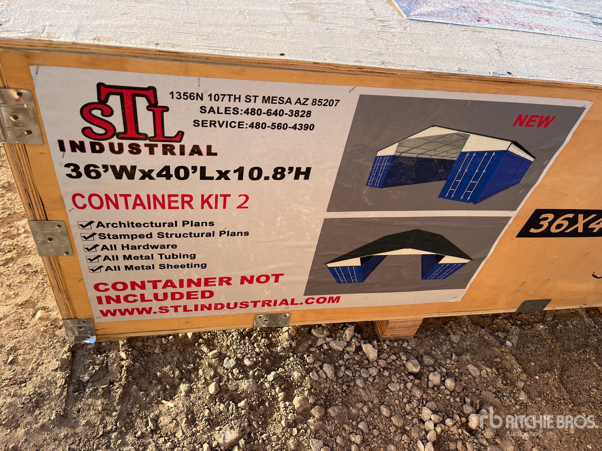 STL Industrial 36 ft x 40 ft Shipping Container Roof Cover Kit #2 ...