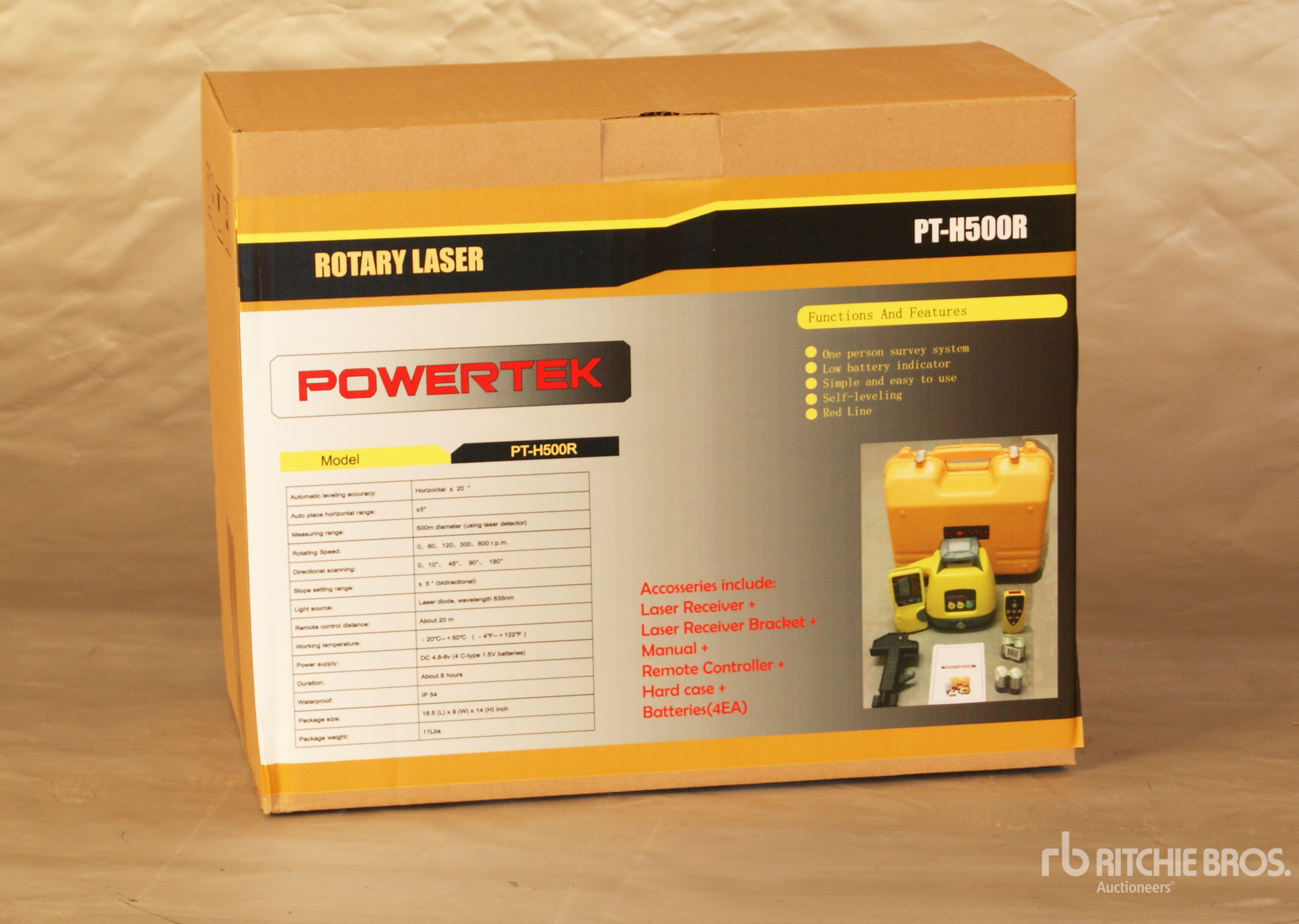2024 Powertek PT-H500R Rotary Red Line Niveau laser (Unused) | Ritchie ...