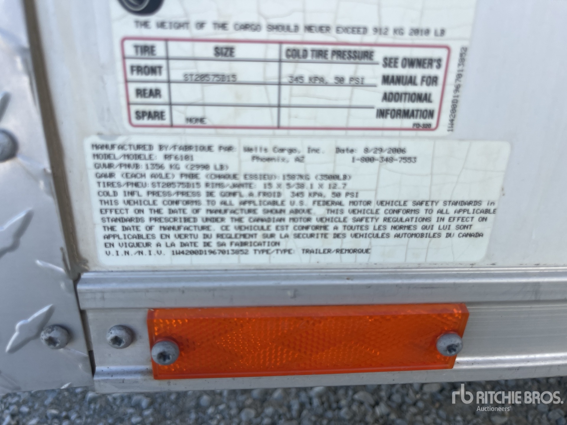 2006 Wells Cargo RF6101 10 ft S/A Enclosed Trailer | Ritchie Bros ...