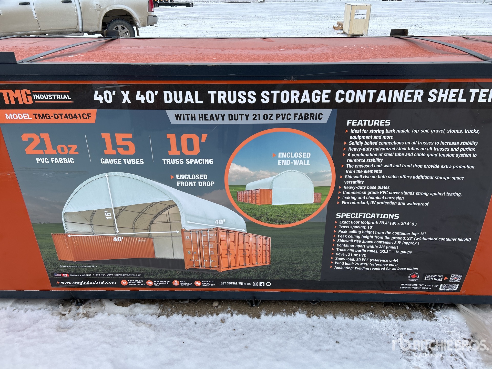 TMG 40 ft x 40 ft Dual Truss Container Shelter (Unused) | Ritchie Bros ...