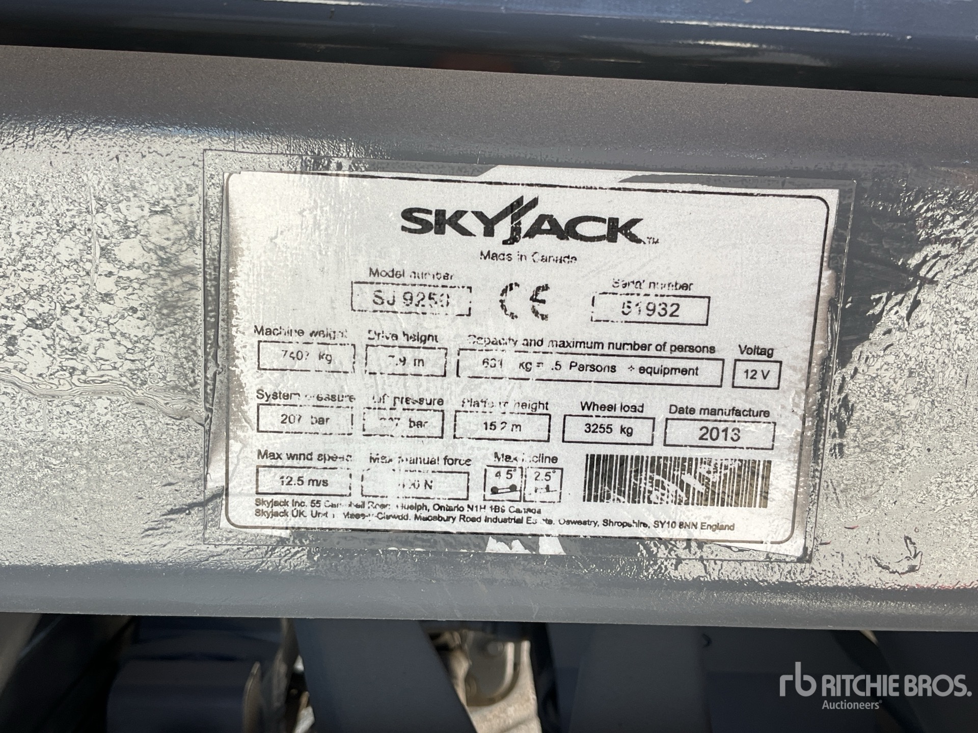 Skyjack SJ9250 4x4 Diesel Scissor Lift | Ritchie Bros. Auctioneers