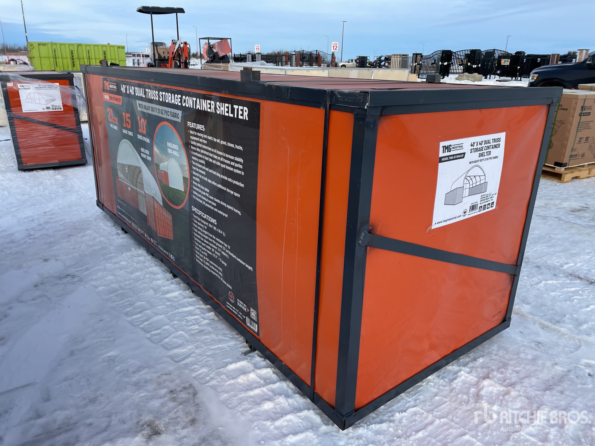 TMG DT4041CF 40 ft x 40 ft Dual Truss Container Shelter Struttura ...