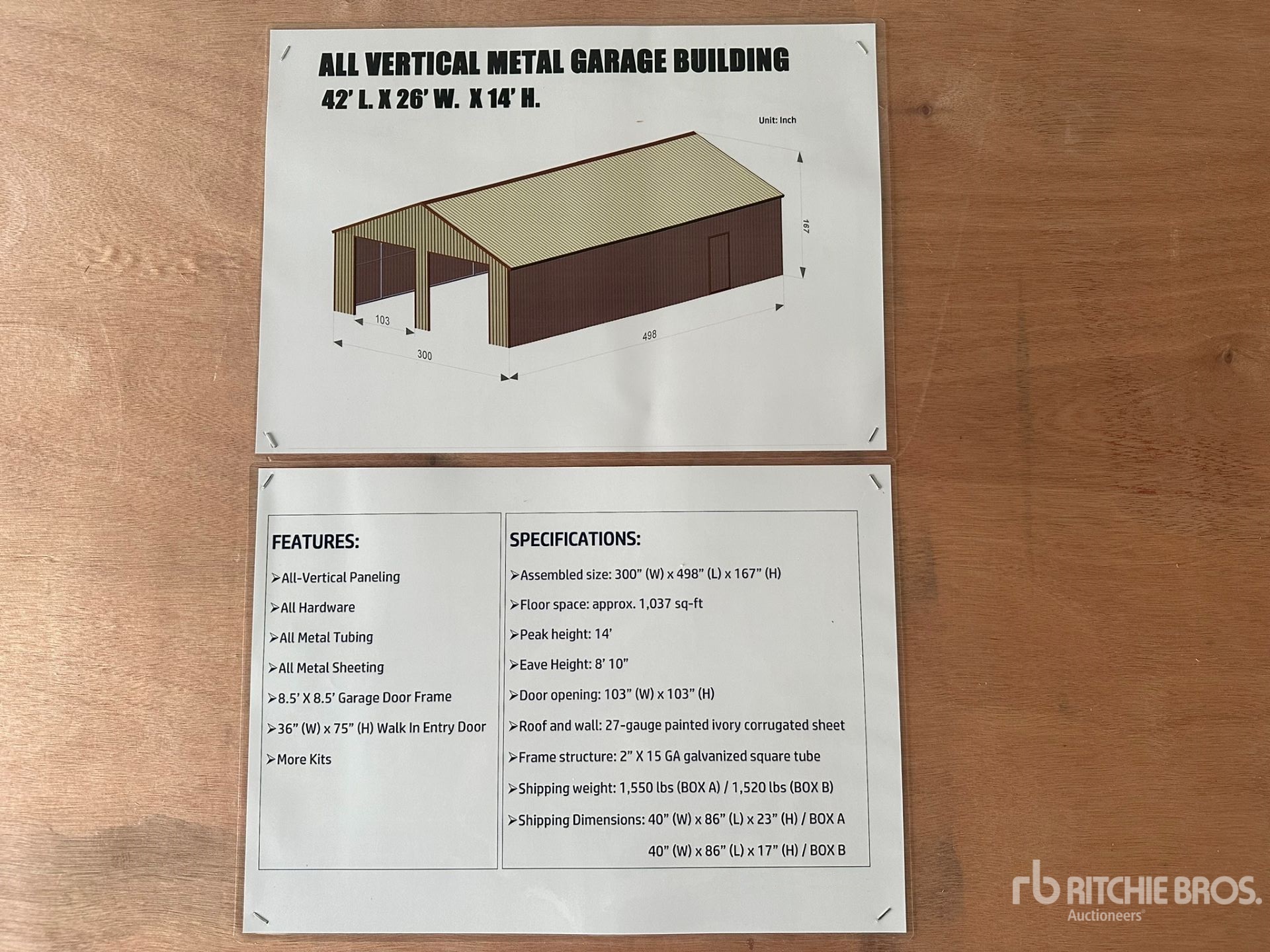 2024 DG2642 26 ft x 42 ft Metal Garage Shed (Unused) | Ritchie Bros ...