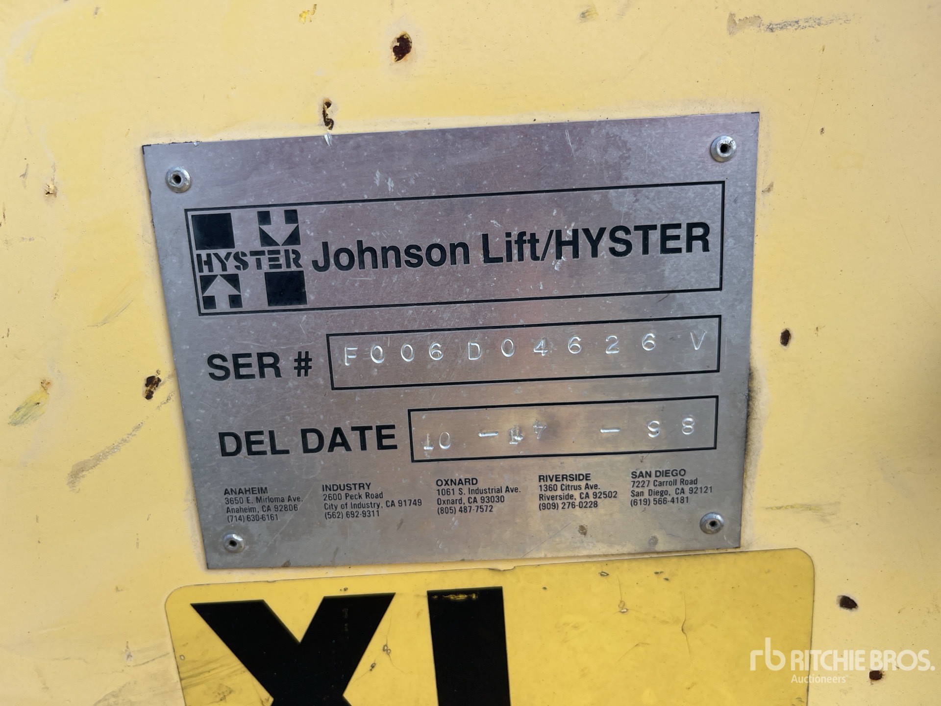 1998 Hyster XL2 14100 lb Pneumatic Tire Forklift | Ritchie Bros ...