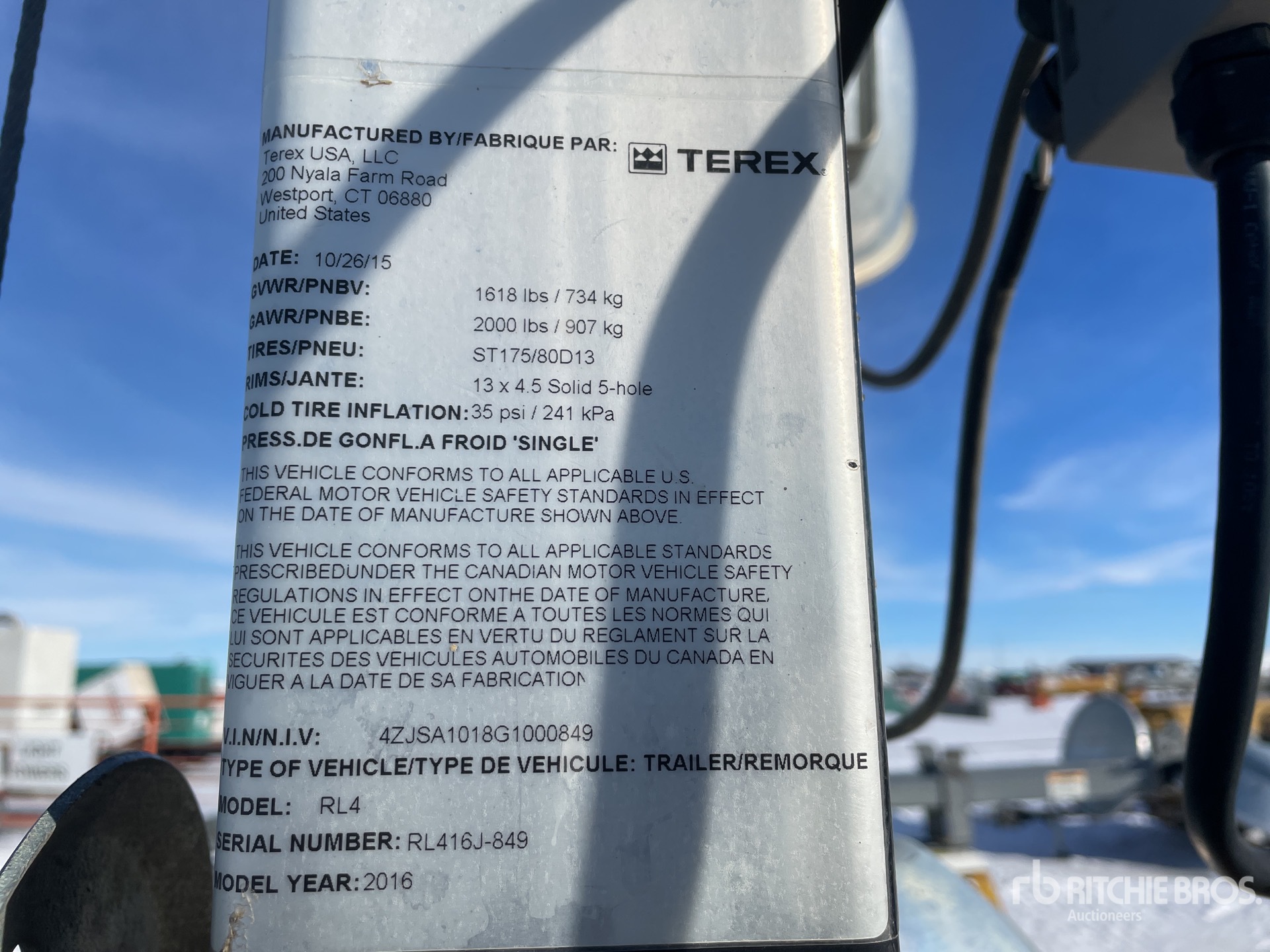 2016 Terex RL4 6 kW Light Tower | Ritchie Bros. Auctioneers