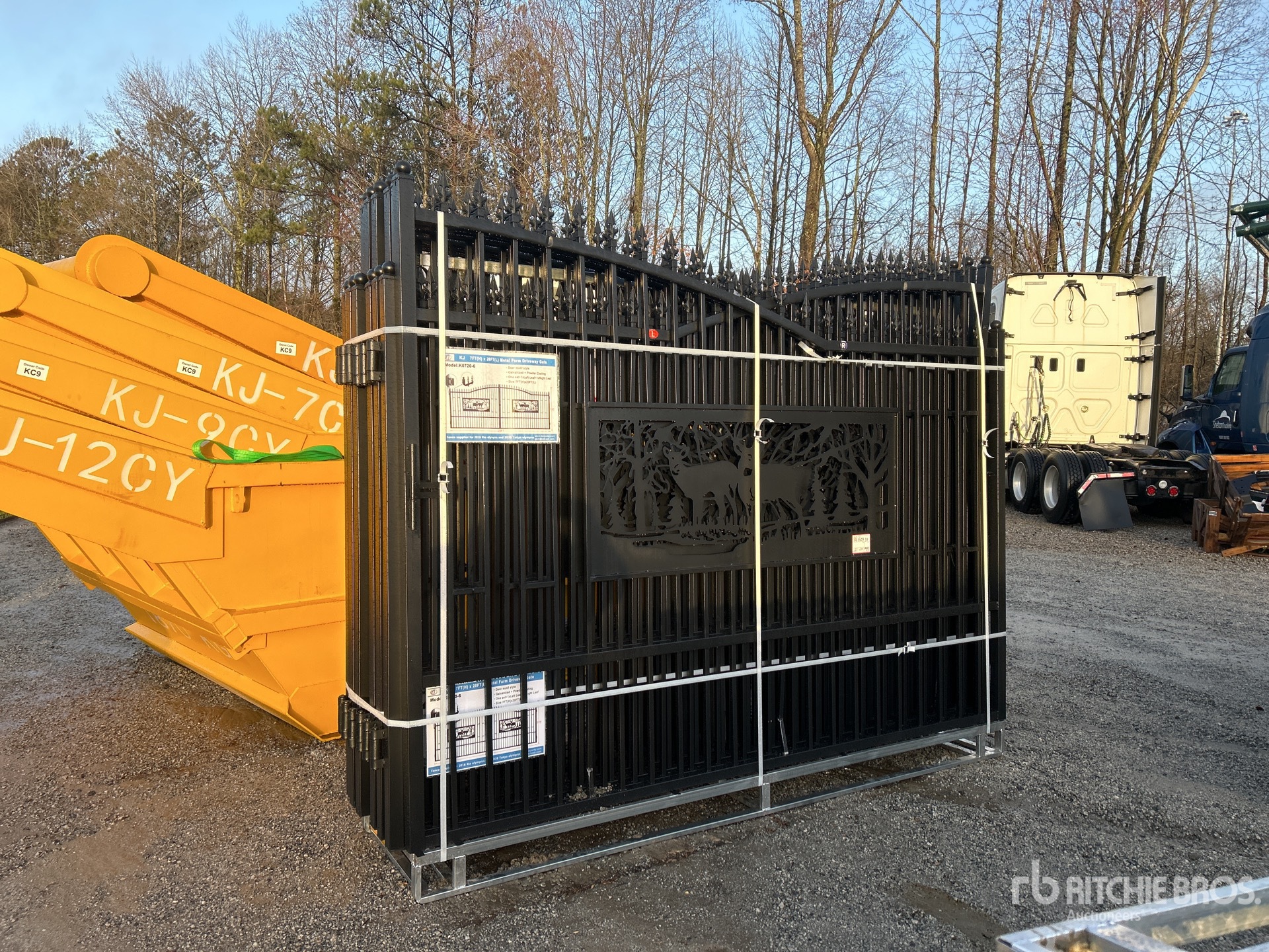 2025 KJ K0720-6 20 ft Wrought Iron Bi-Parting Driveway Gate (Unused ...